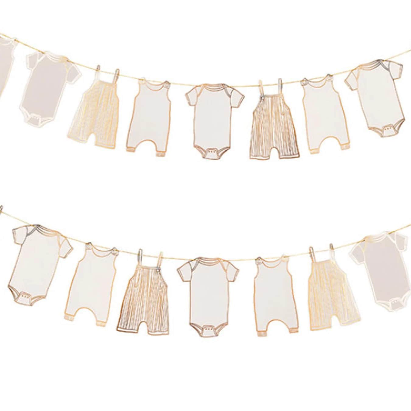 Neutral Gold Baby Shower Bunting, Clouds Baby Shower Bunting ...