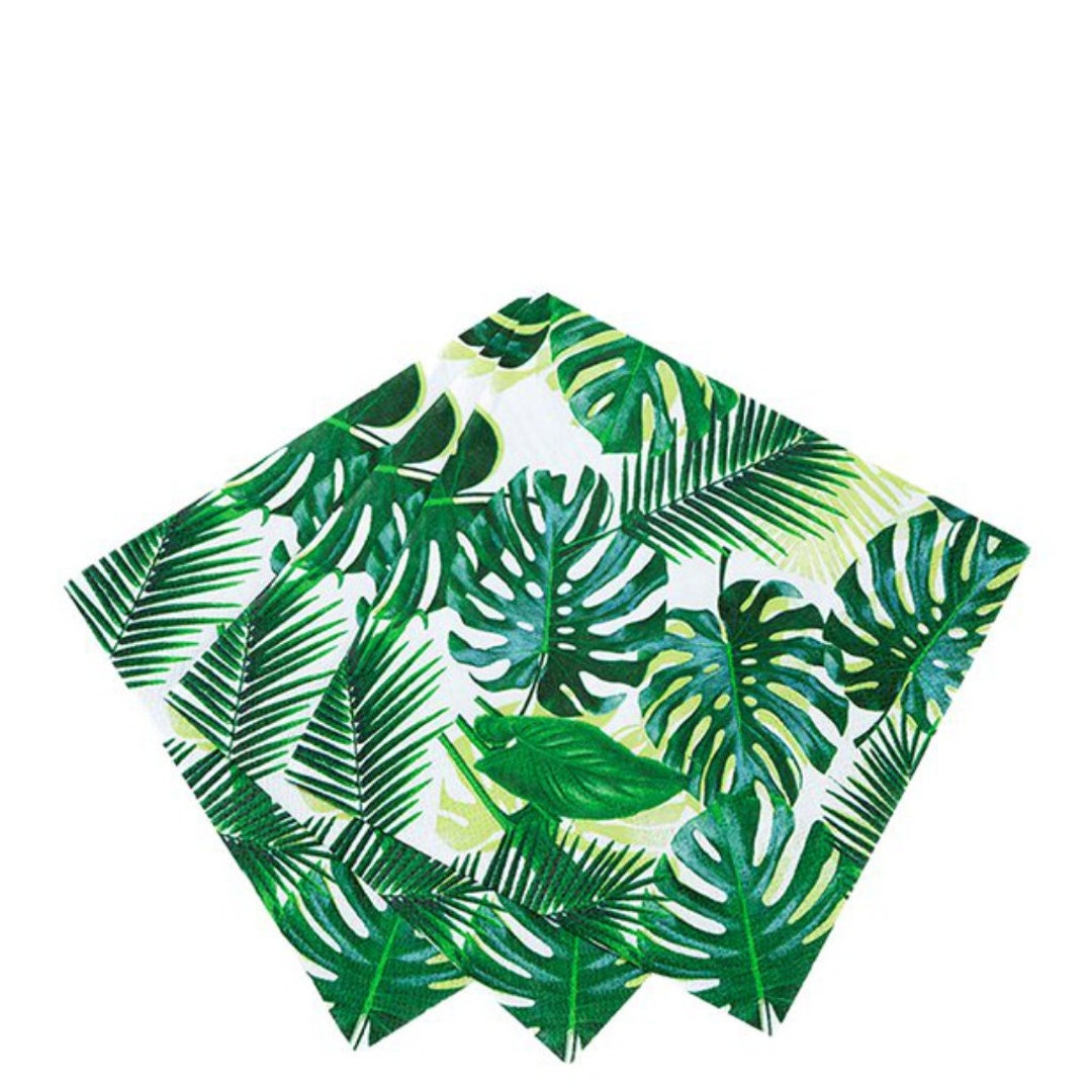 20 Tropical Leaf Party Napkins, Tropical Party Napkins, Tropical ...