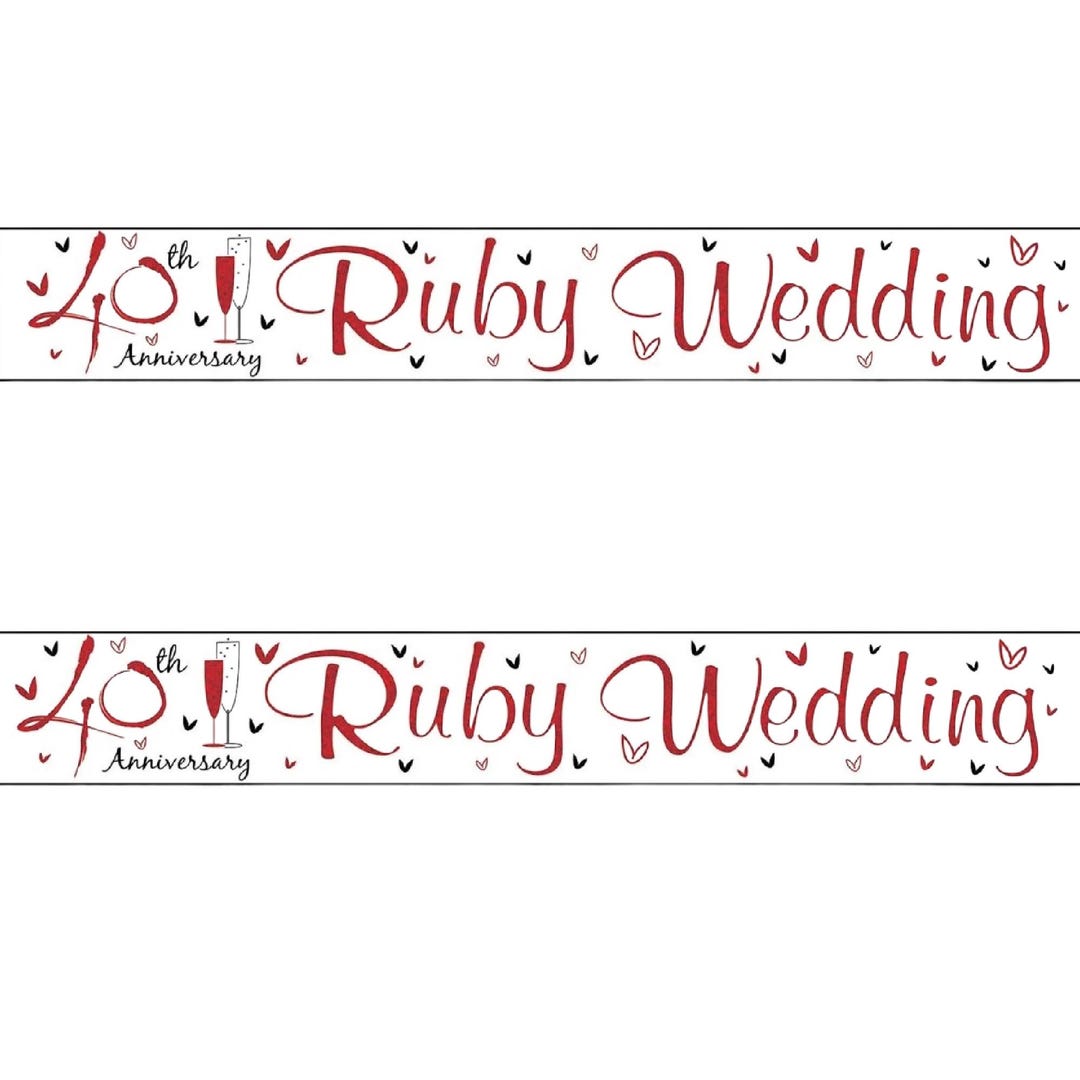 Ruby Wedding Anniversary Banner, 40th Wedding Anniversary Decorations ...