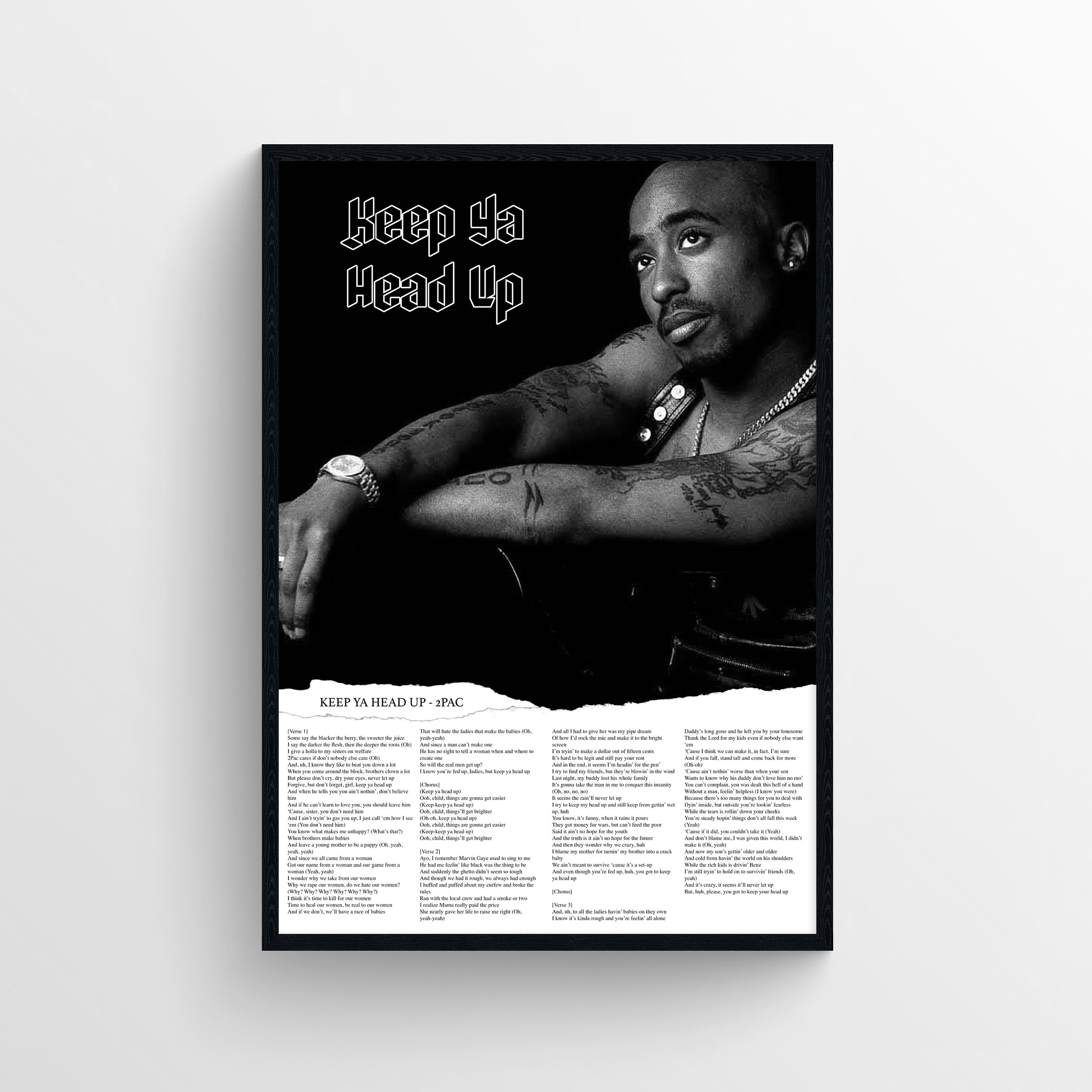 2pac - Keep Ya Head up Lyric Poster - Home Decor|wall Art|hip Hop/rap ...