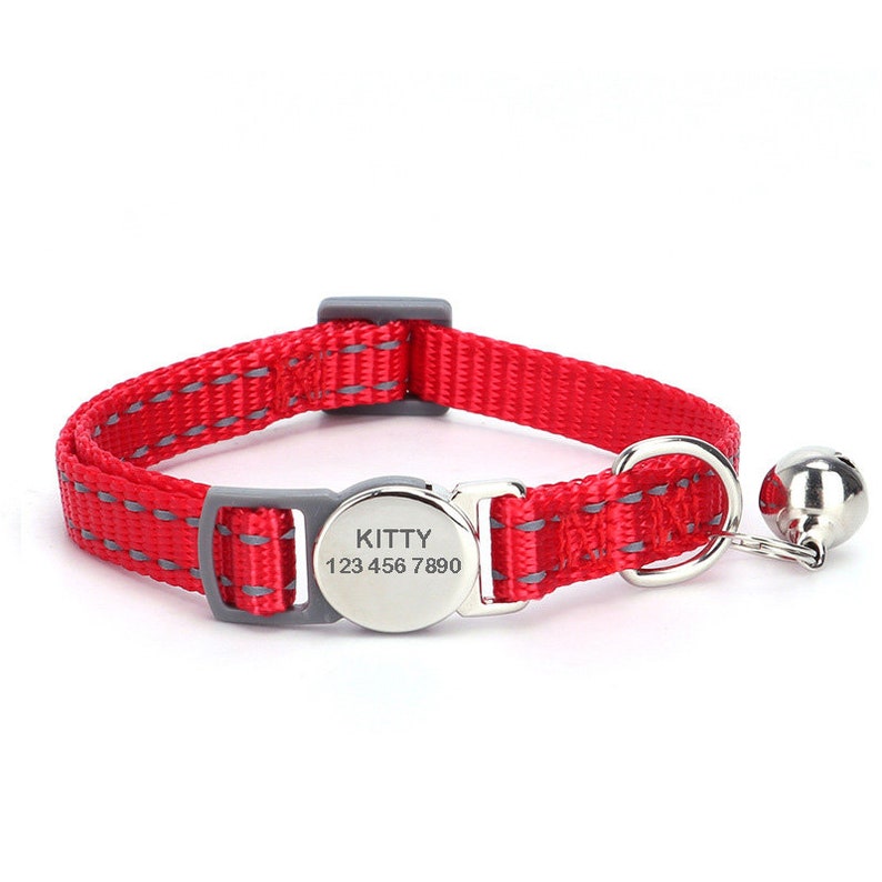 Personalized Cat Collar With Bell Engraved Cat Collars With - Etsy