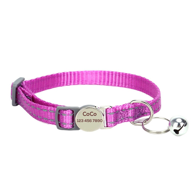 Personalized Cat Collar With Bell Engraved Cat Collar With - Etsy