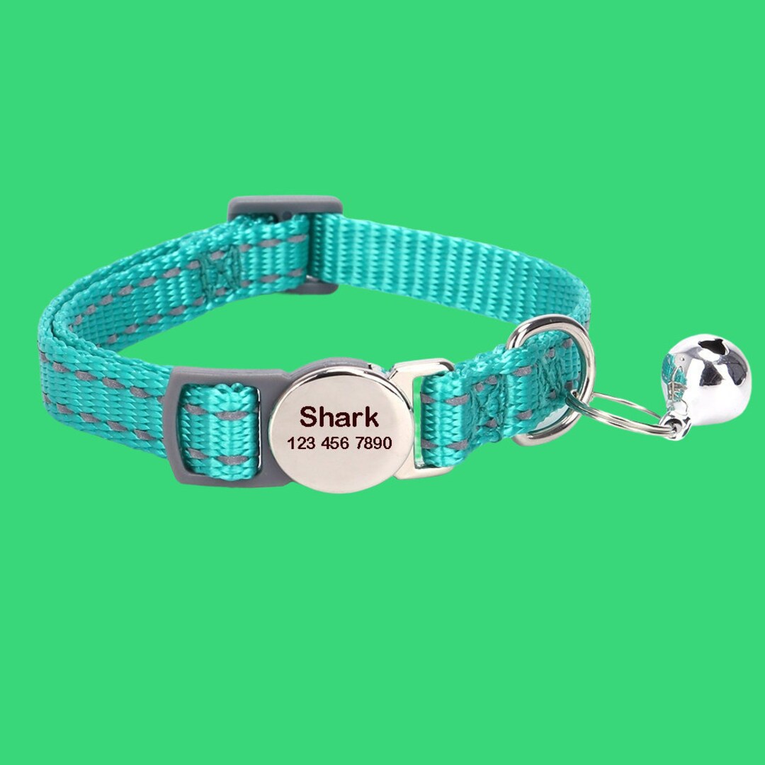 Personalized Reflective Cat Collar: Engraved ID Tag, Nylon Kitten ...