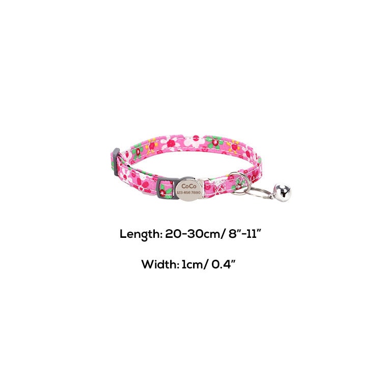 Personalized Cat Collar With Bell Quick Release Cat ID - Etsy