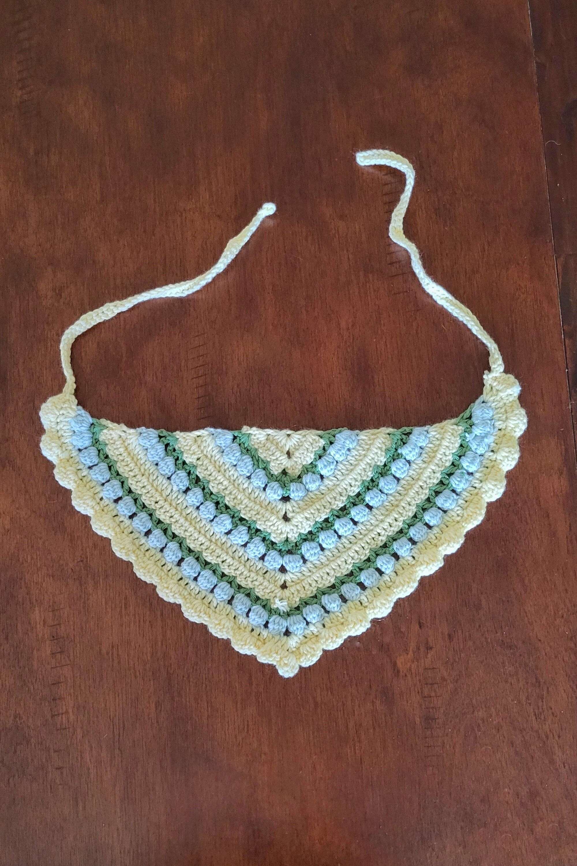 Sunshine Yellow Crochet Tulip Bandana/ Handmade Crochet Flower Bandana ...