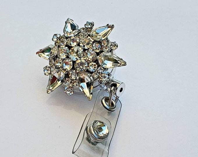Id Badge Reel Crystal Badge Holder - Etsy