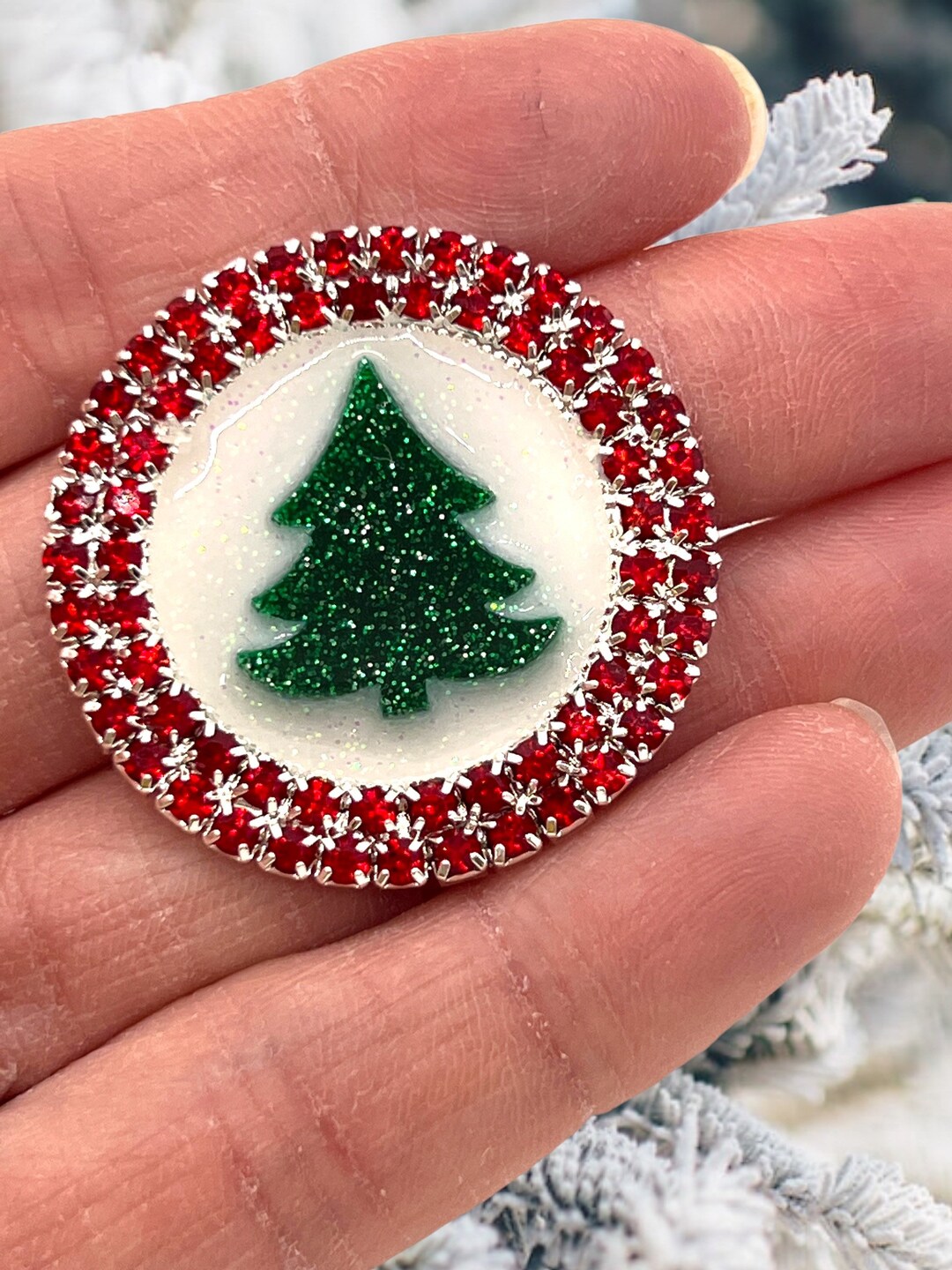 Green Christmas Tree Retractable Badge Reel, ID Holder, Work Id Holder ...
