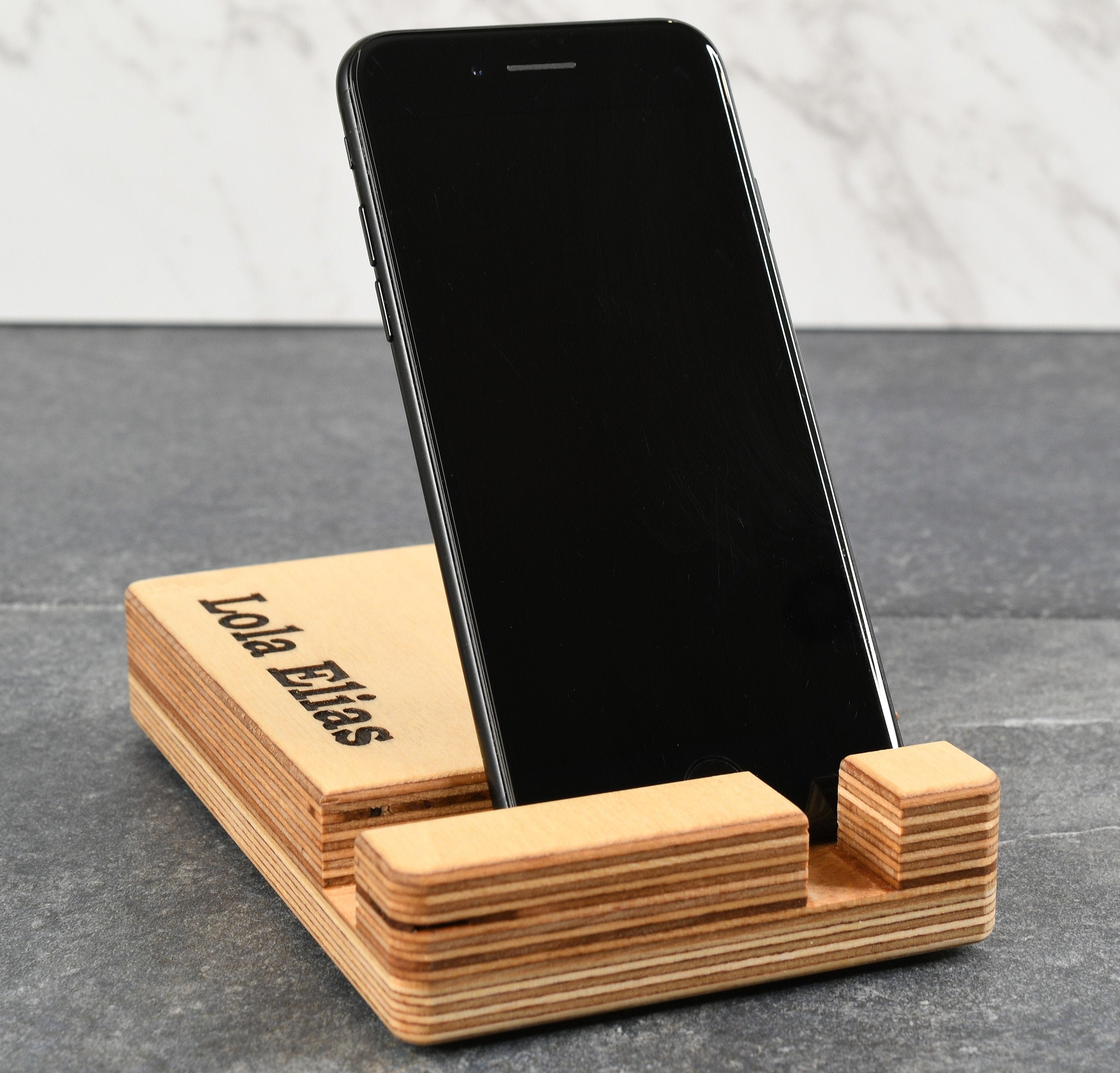 Personalized Phone Stand Handmade Birch Plywood - Etsy
