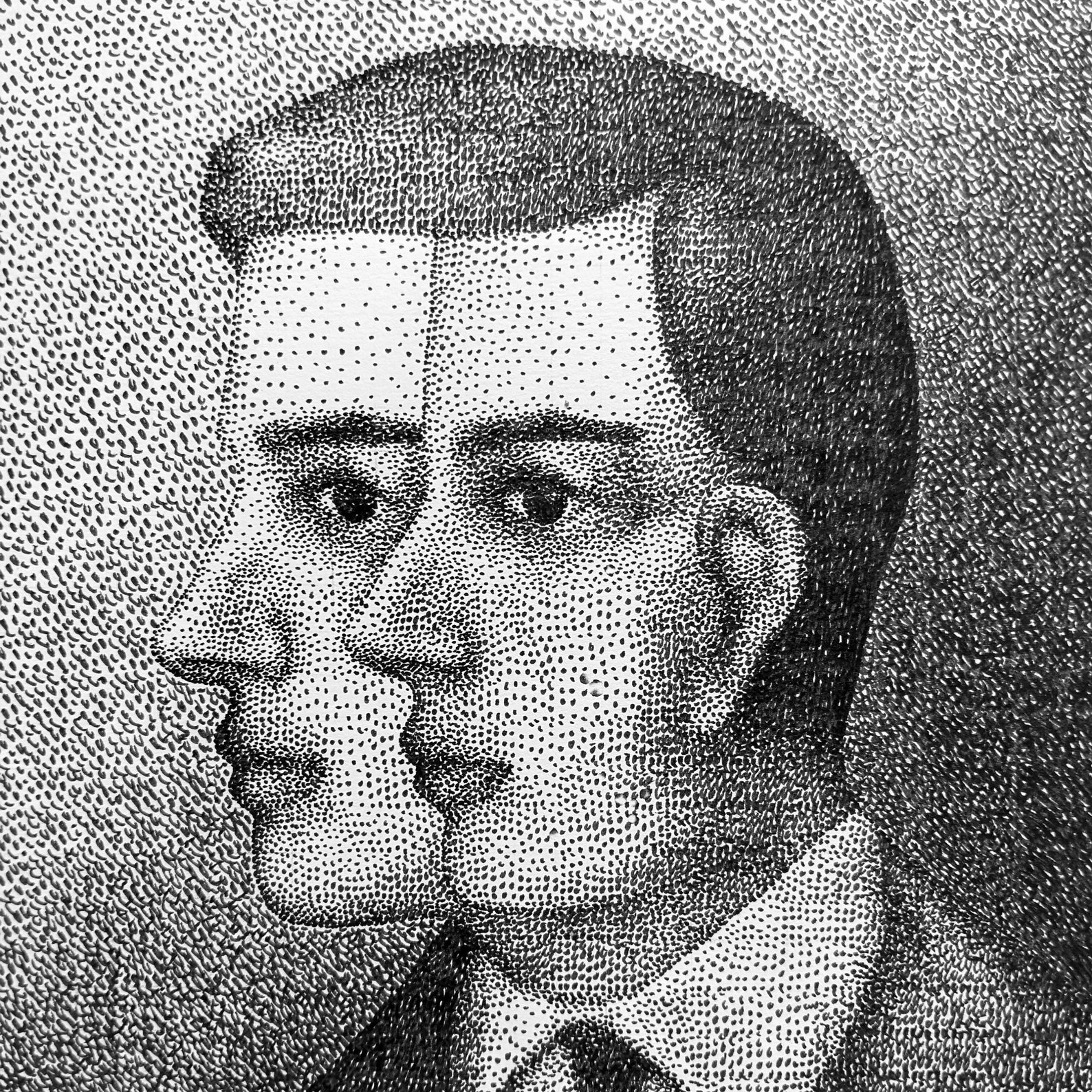 Double Face Man Picture, Original Ink Drawing, Unique Abstract ...