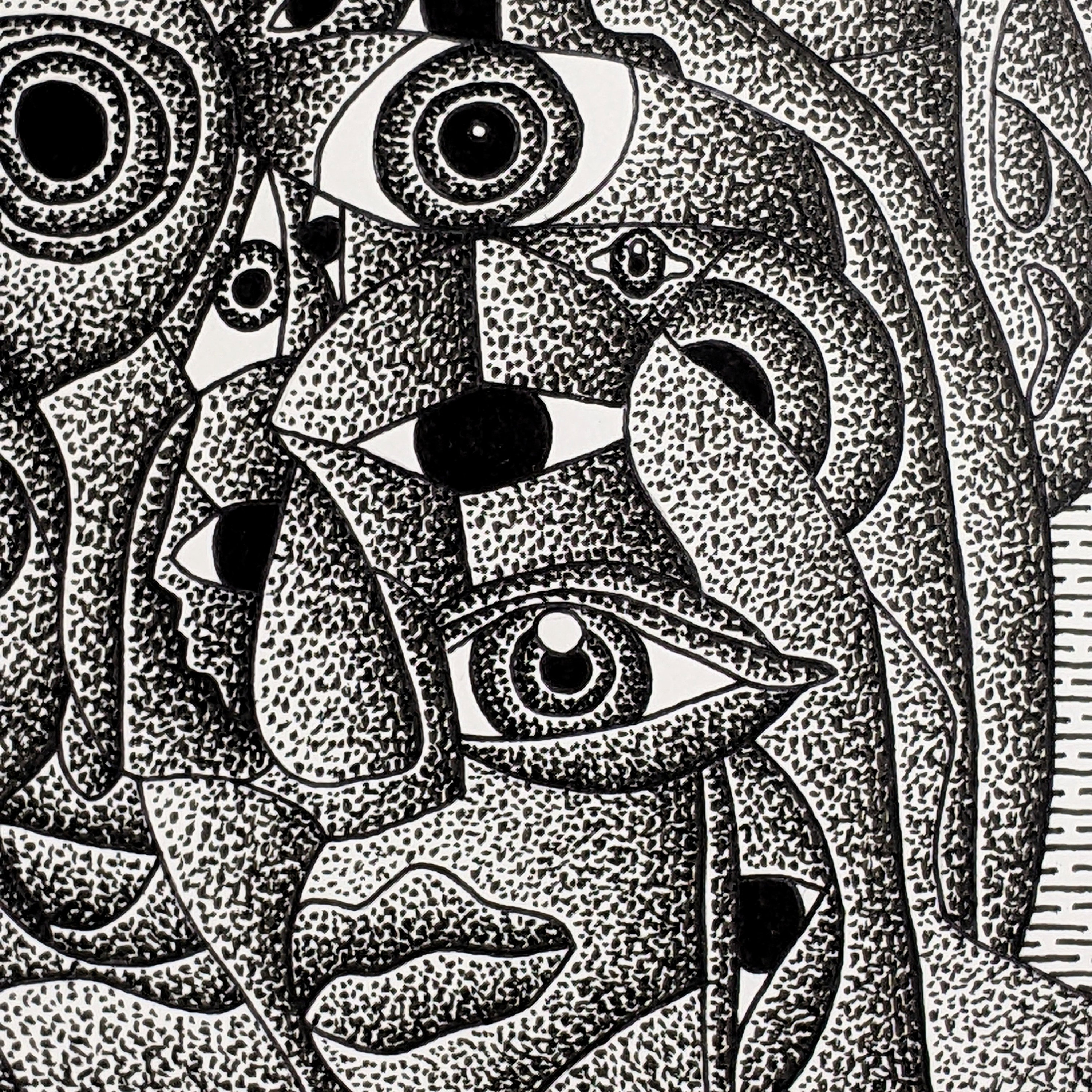 Original Stipple Art Portrait, Surreal Ink Drawing (9x12) - Etsy