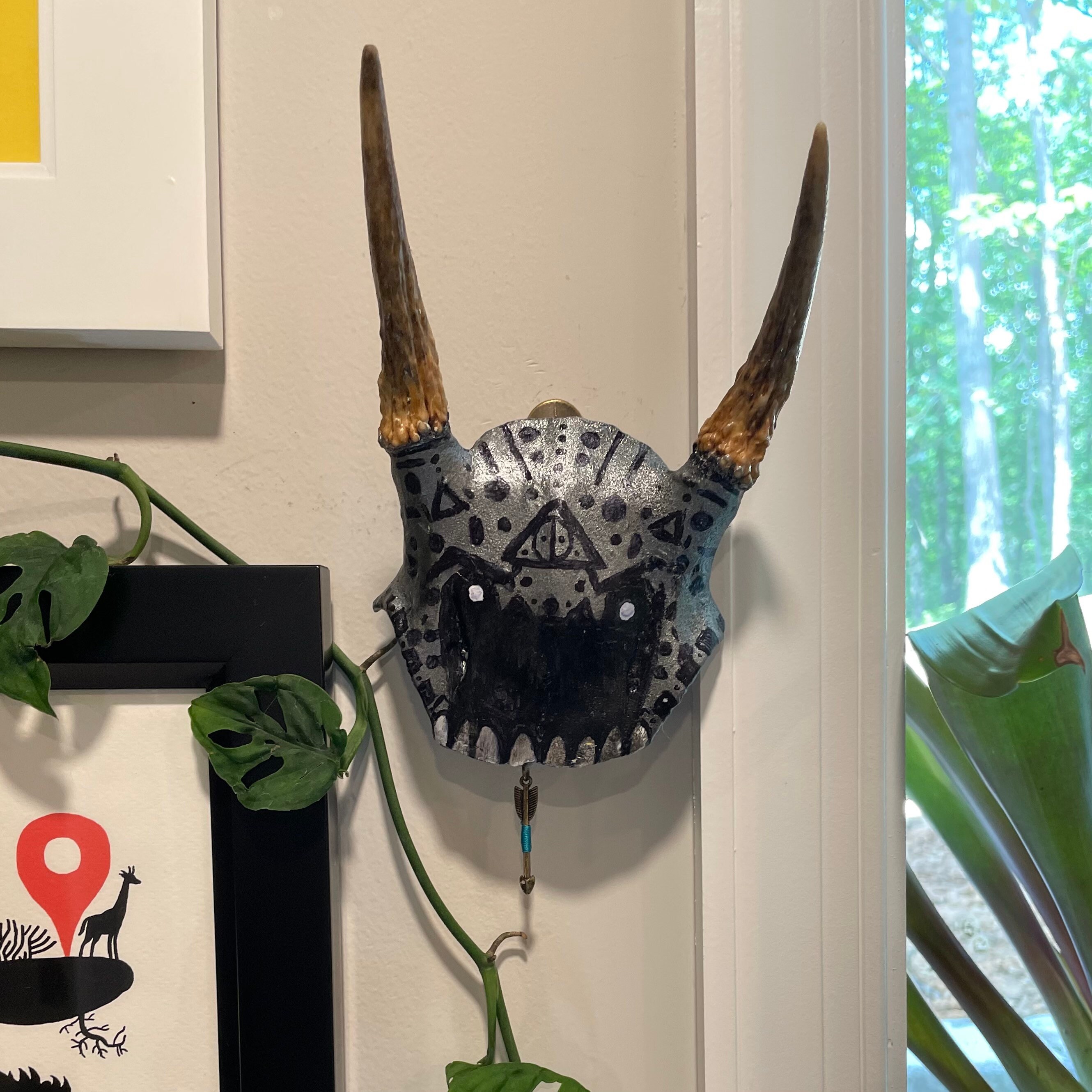 Painted Deer Skull With Sigils Wall Hanging - Etsy