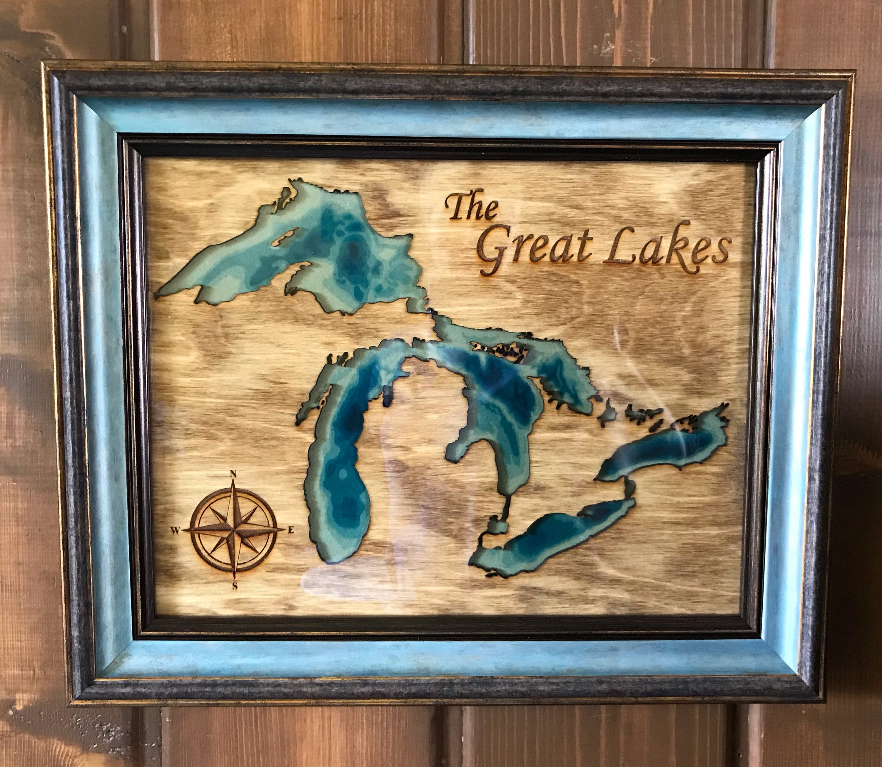 Engraved Wood Lakes Map Plaque – Home Decor Wall Art - Etsy