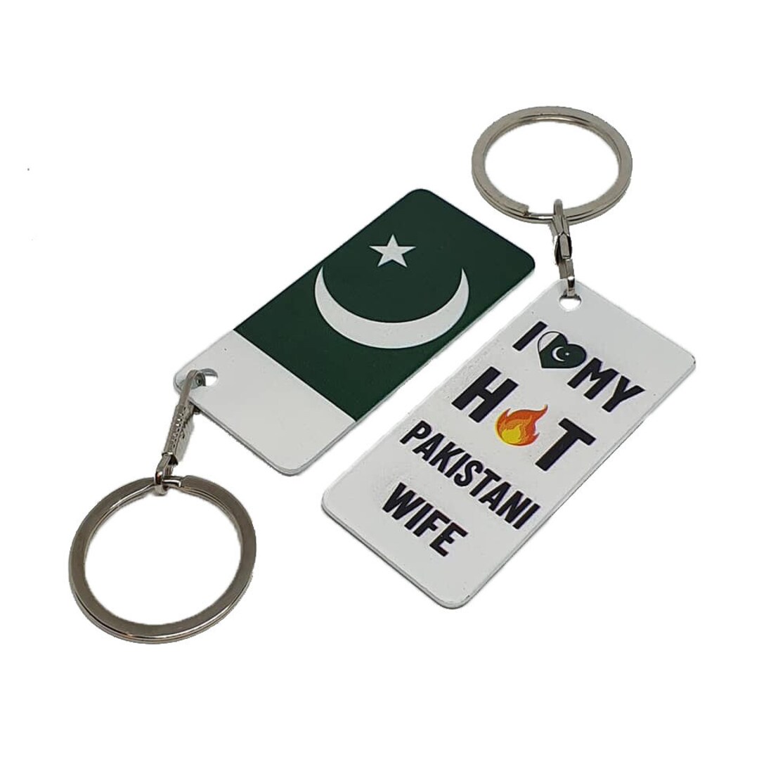 Pakistan Flag Keyring Keychain With I Love My Hot Pakistani Husband or ...