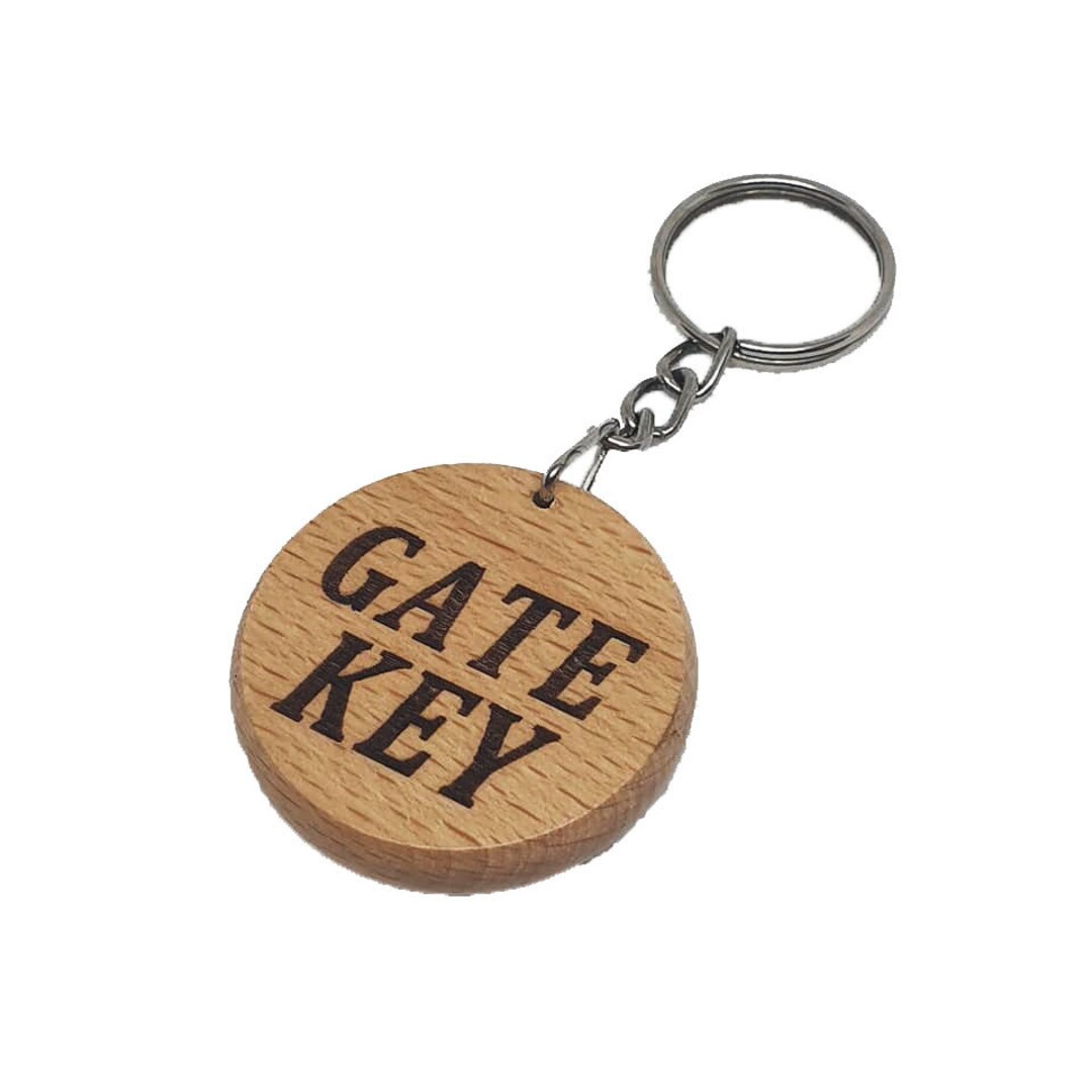 Gate Key Keyring Keychain Wooden Tag Fob - Etsy