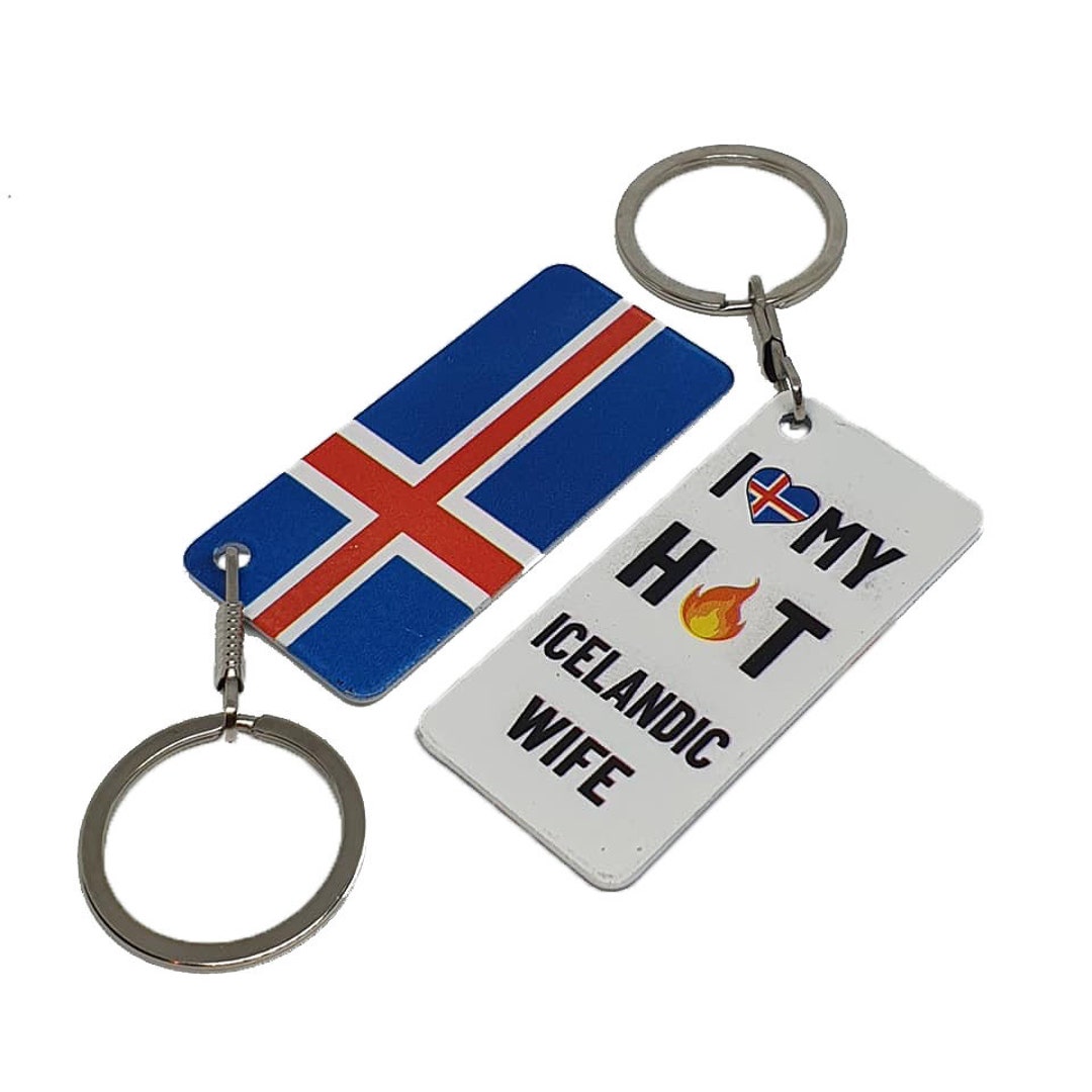Iceland Keyring Keychain With I Love My Hot Icelandic Husband or Wife ...