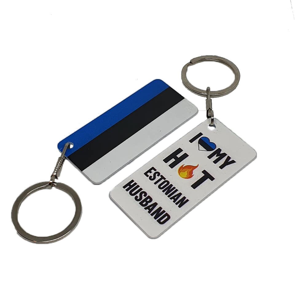 Estonia Flag Keyring Keychain I Love My Hot Estonian Husband or Wife - Etsy