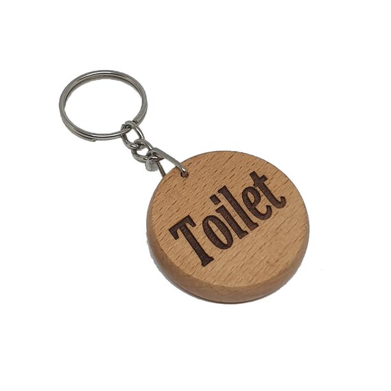 Toilet Key Keyring Keychain Wooden Tag Fob - Etsy