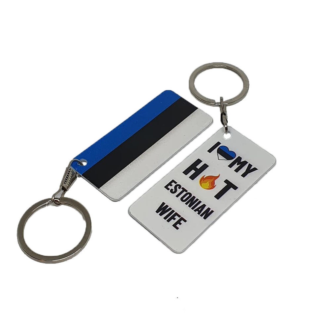 Estonia Flag Keyring Keychain I Love My Hot Estonian Husband or Wife - Etsy