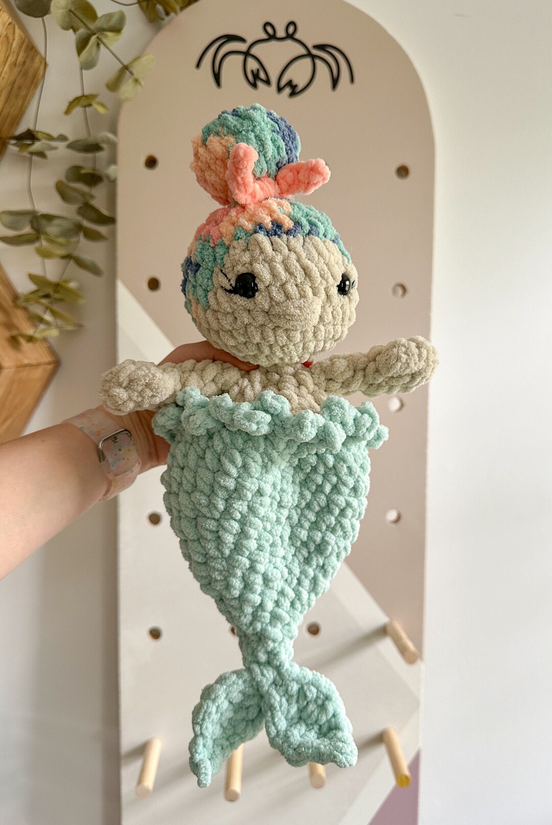 Mermaid Crochet Snuggler Ready to Ship Baby Toddler Child Gift, Stuffy ...