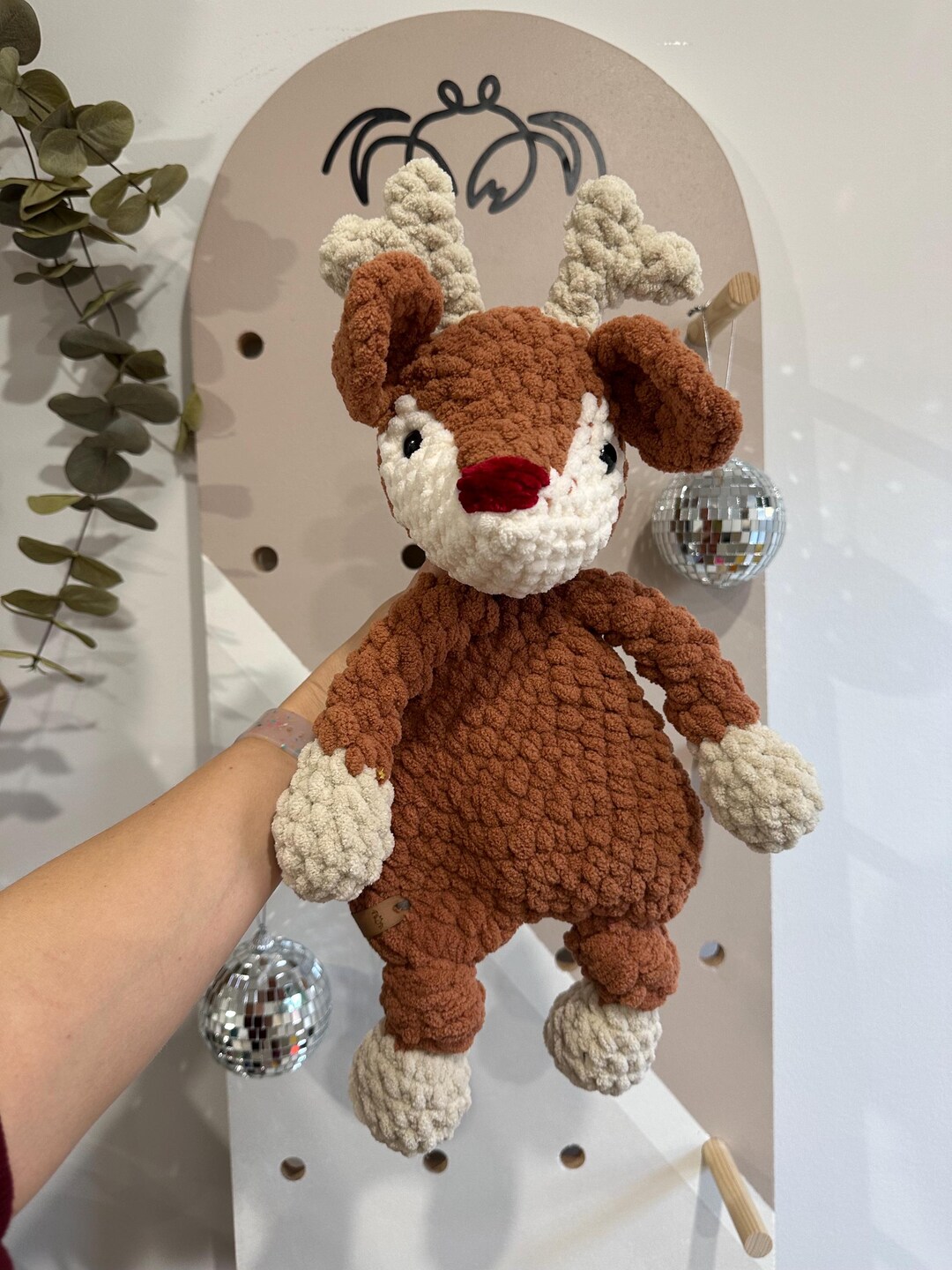 Red Nose Reindeer Crochet Snuggler | Ready to Ship | Baby Toddler Child ...