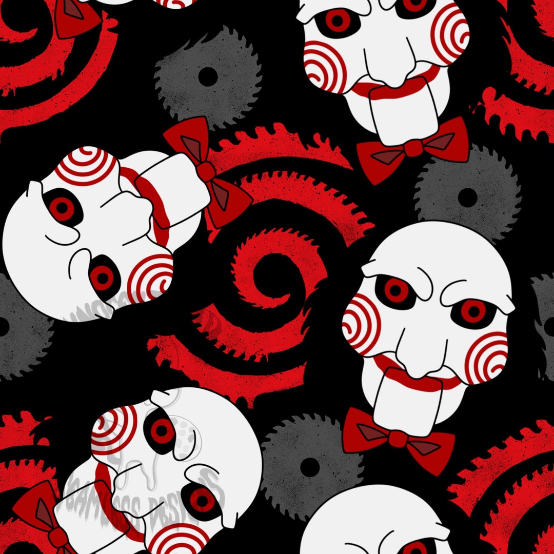 Saw Horror Seamless Goth Pattern Fabric Sublimation Digital Prints ...