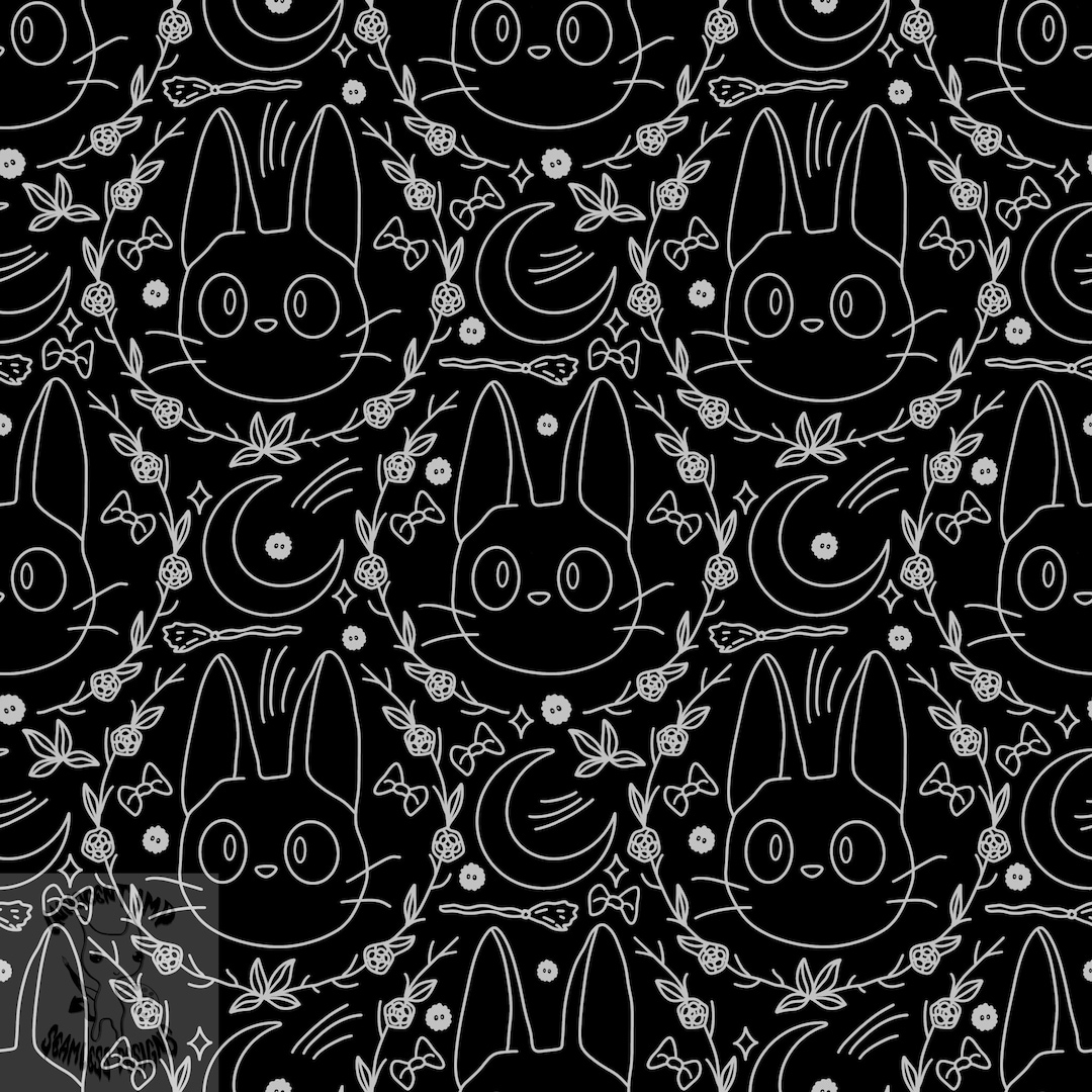 LIMITED Jiji Ghibli Cat Stencil Seamless Designs Bundle - Etsy