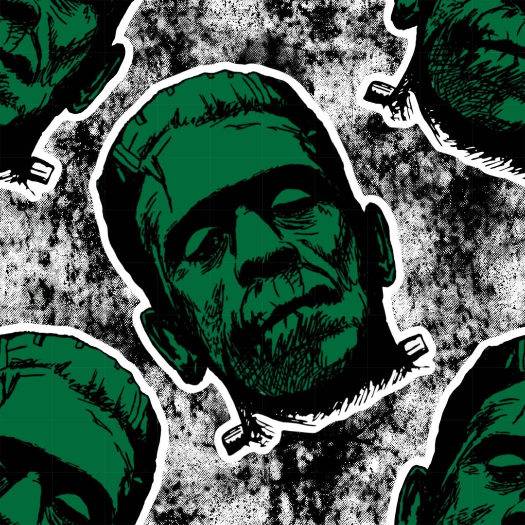 Frankenstein Monster Seamless Digital Design for Fabric Clip Art ...