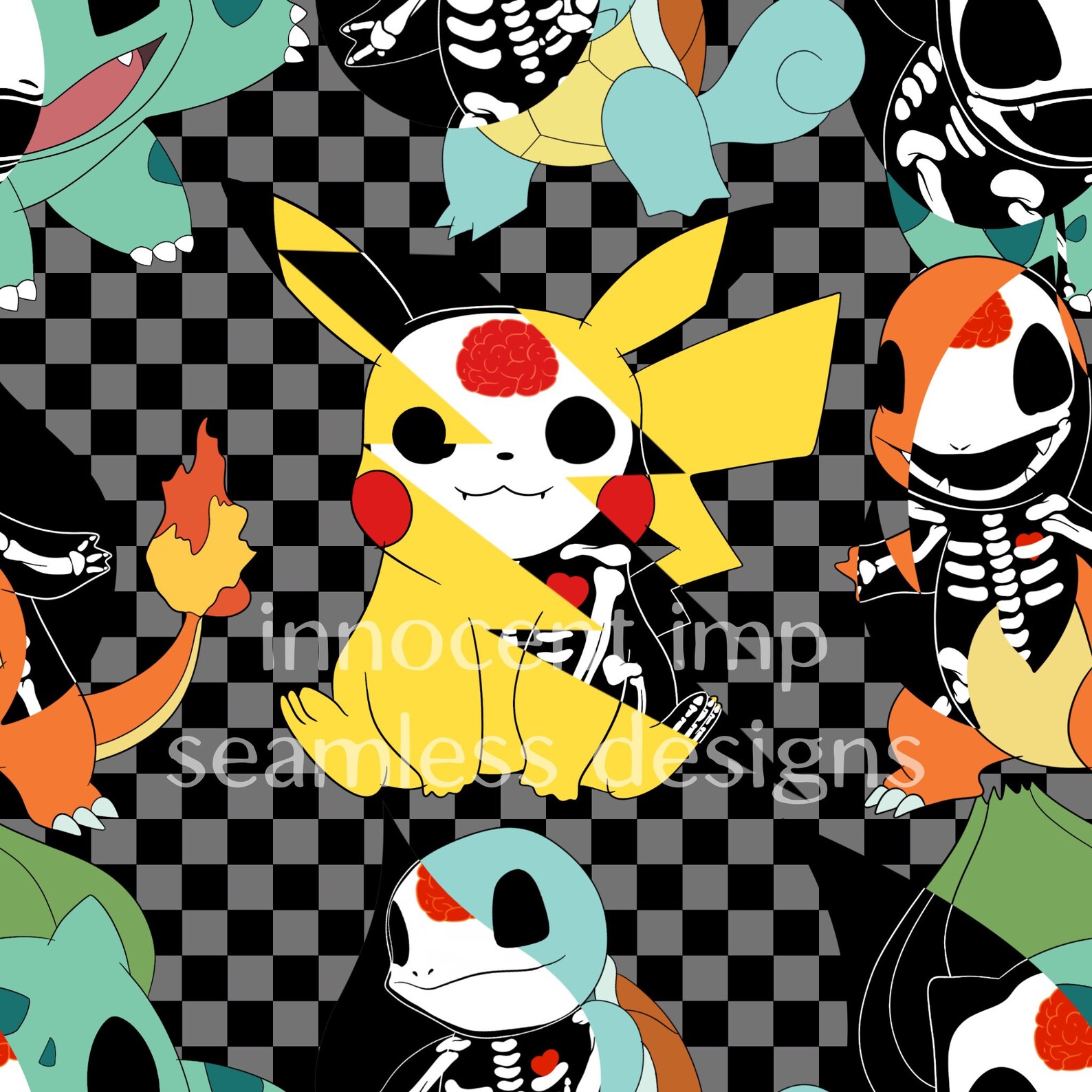 Kawaii Poke Repeat Pattern for Fabric Sublimation, Digital Prints ...