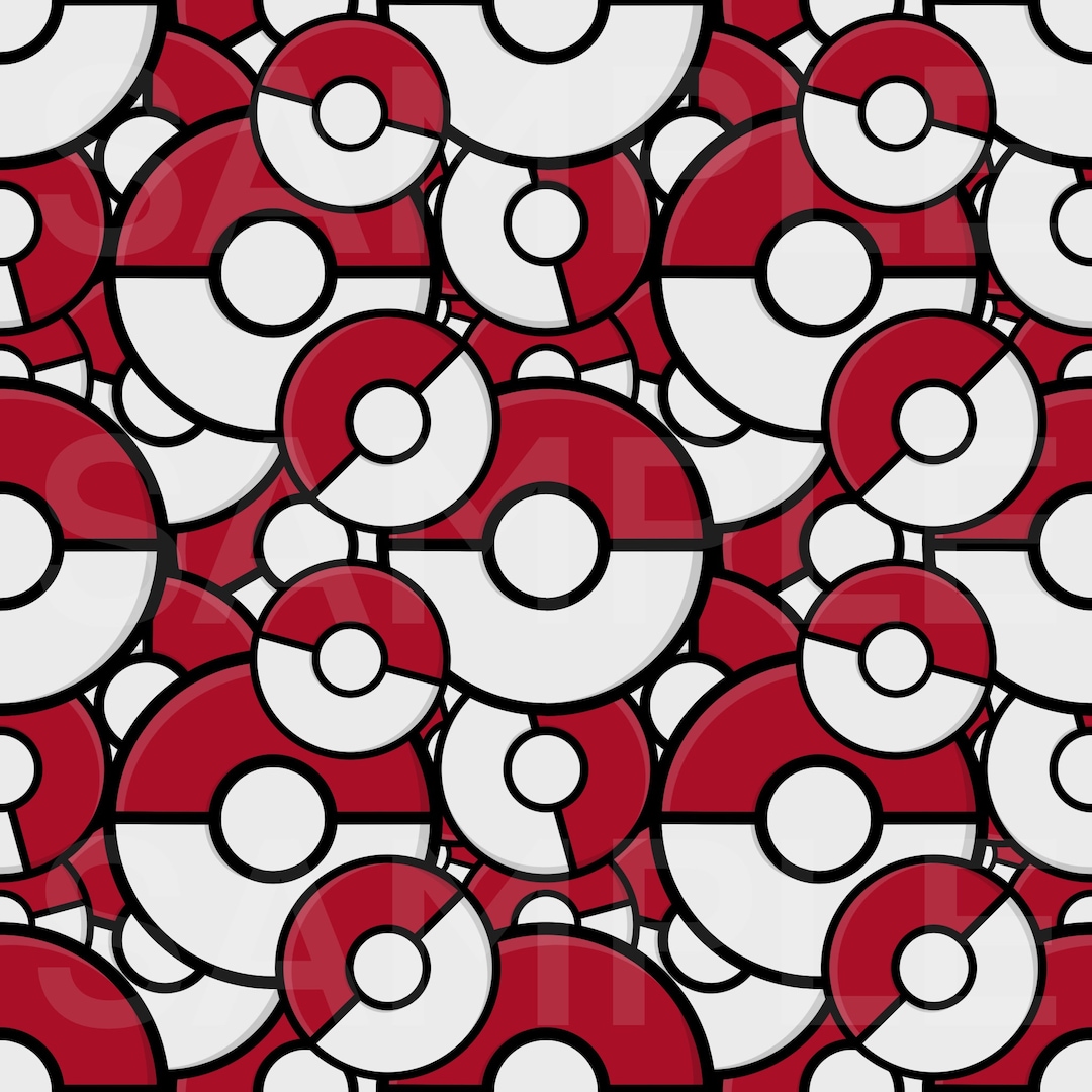 Poke Ball Seamless, Anime, Simple , Seamless Design, Printable Poke ...