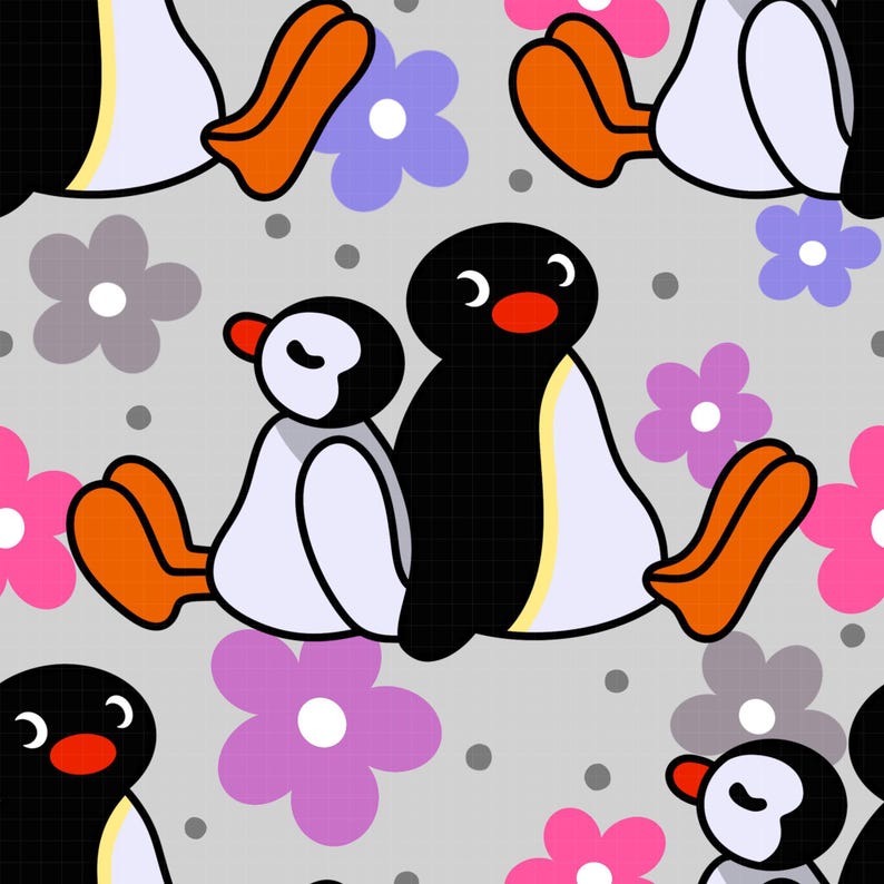 Pingu Seamless Penguin Repeat Pattern for Fabric, Seamless Pattern ...