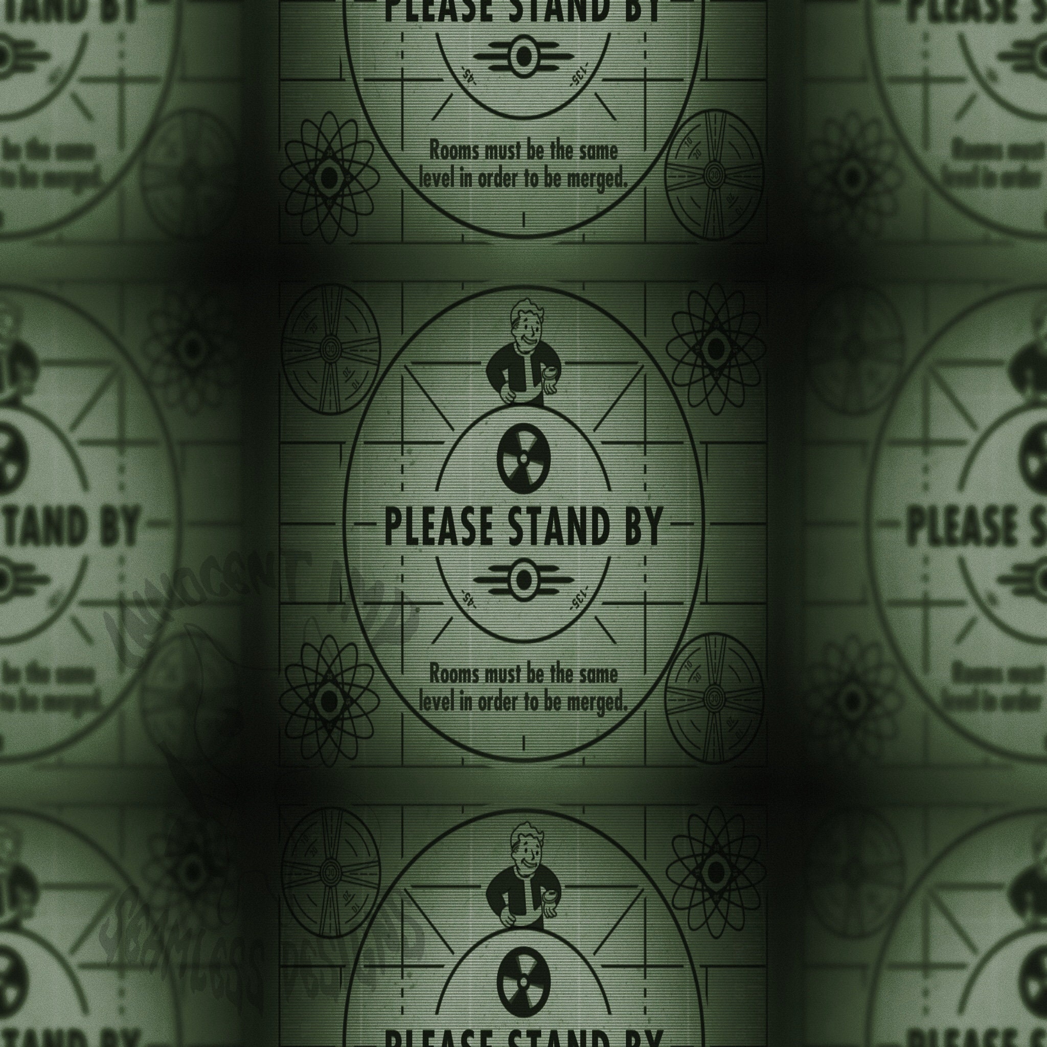 Fallout Seamless Repeat Pattern for Fabric Sublimation Digital Prints ...