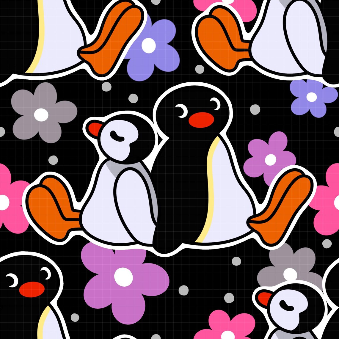 Pingu Seamless Penguin Repeat Pattern for Fabric, Seamless Pattern ...