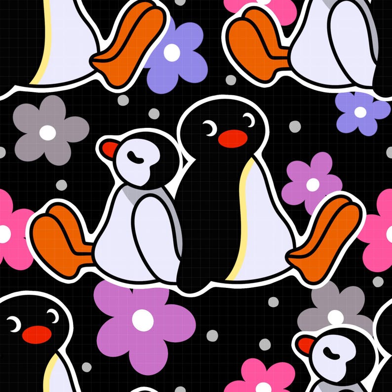 Pingu Seamless Penguin Repeat Pattern for Fabric, Seamless Pattern ...