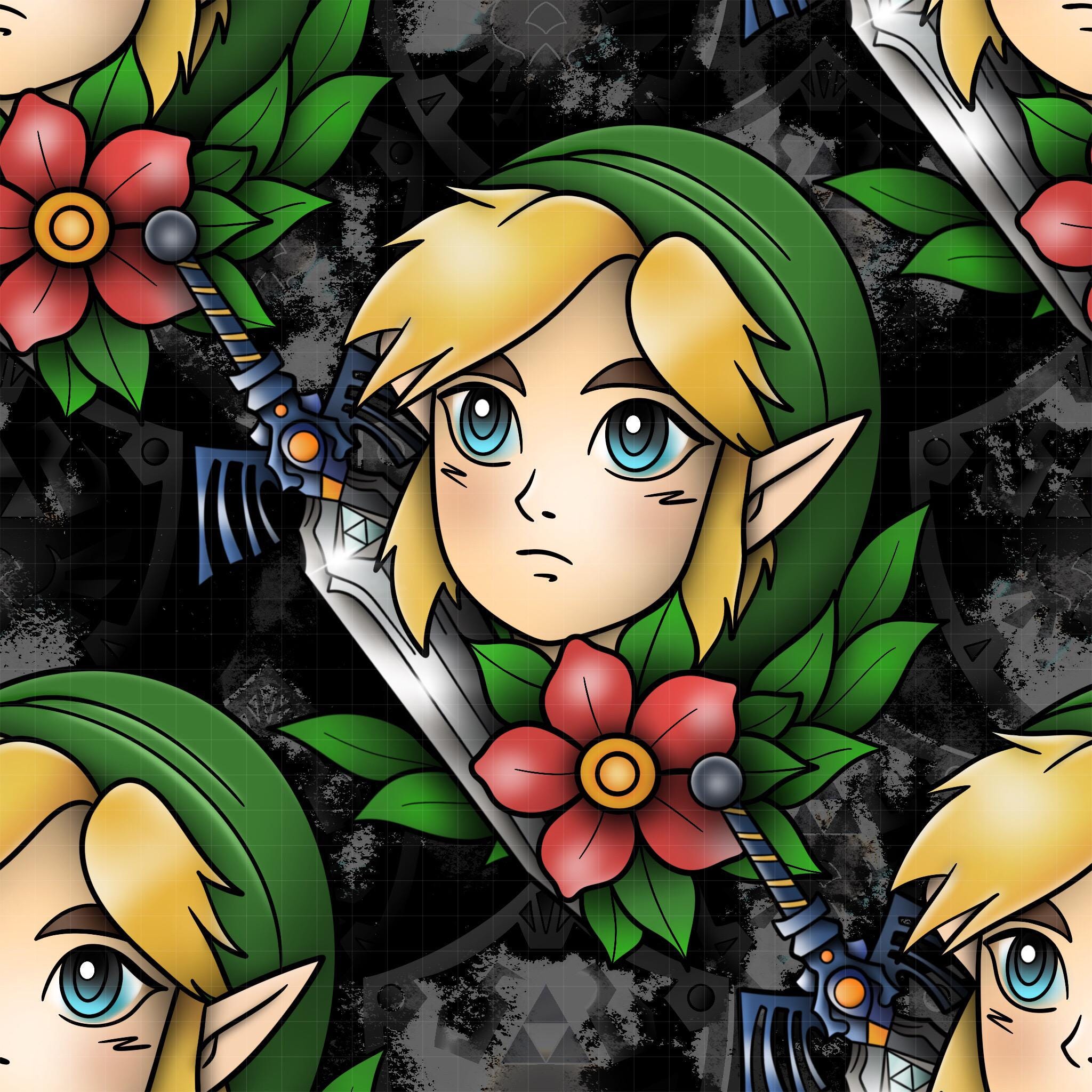 LIMITED Zelda Inspired Seamless Digital Gaming Design File for Fabric ...