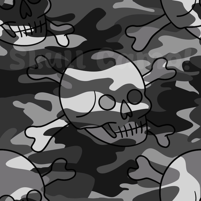 Seamless Skull Camo Design, Seamless Repeat, Sublimination for Fabric ...