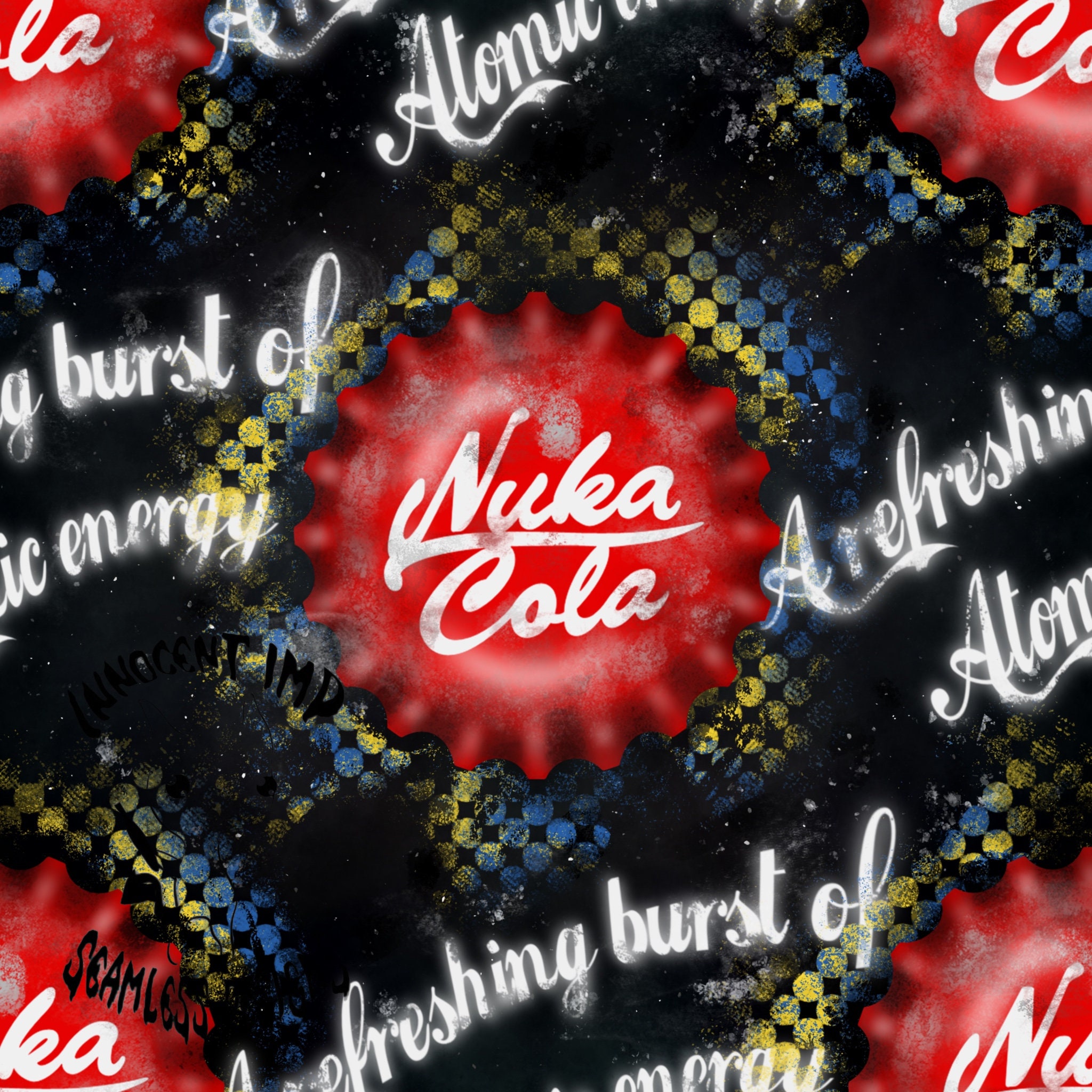 Fallout Game Seamless Repeat Pattern for Fabric Sublimation, Digital ...