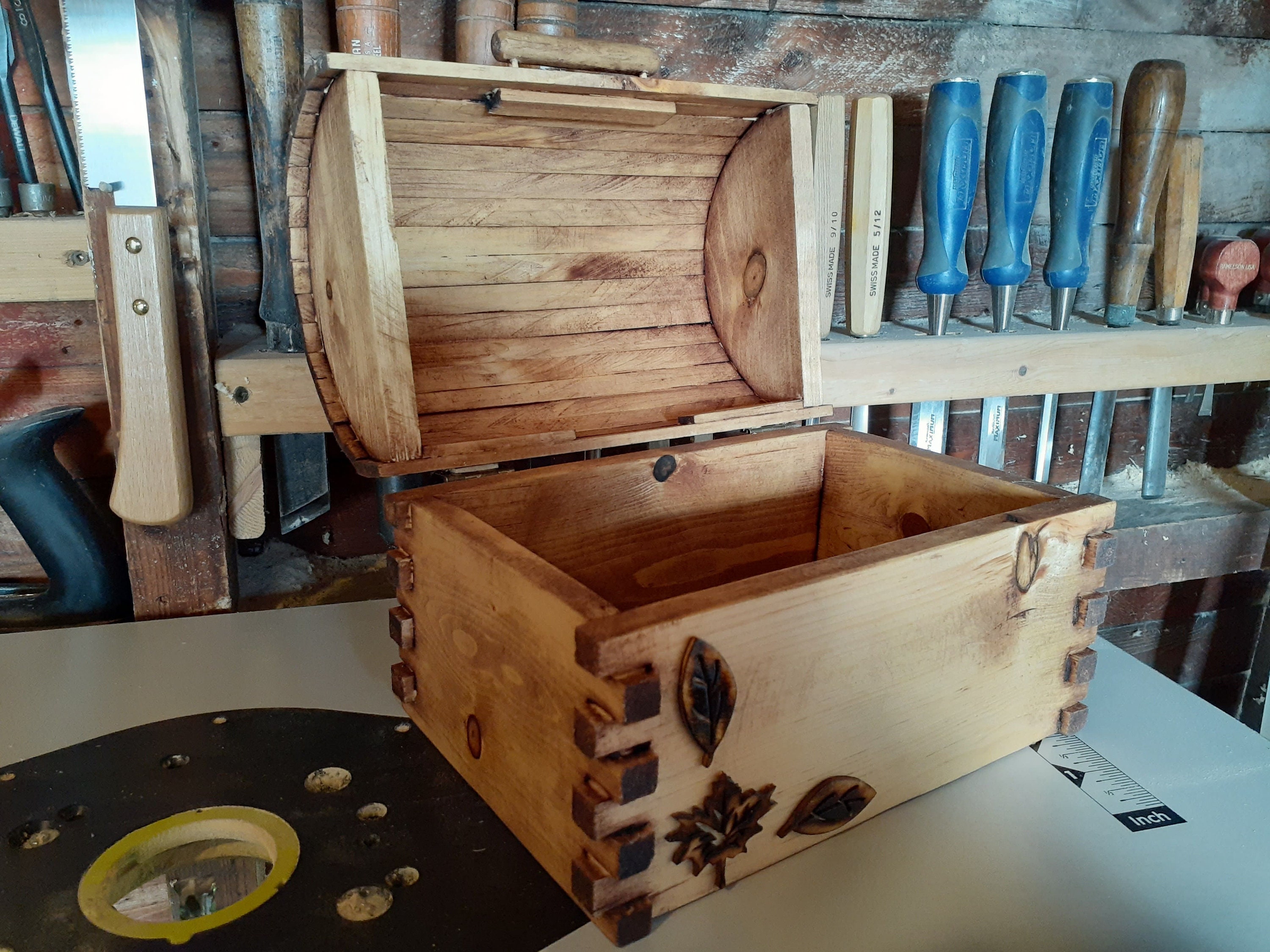Hand-made Wooden Box With an Arched Lid Small Chest With - Etsy