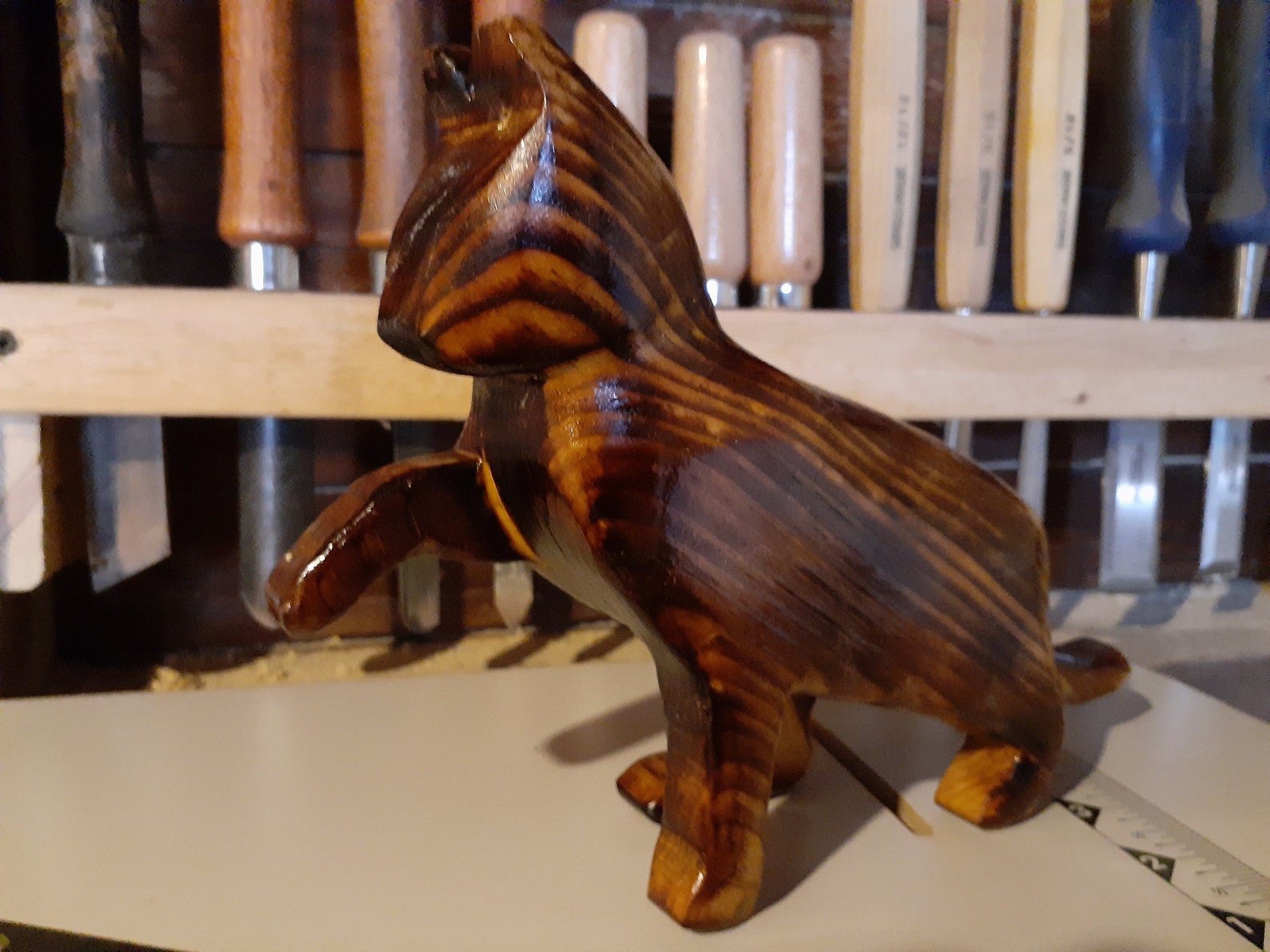 Wooden Cat, Wood Carving, Cat, Cat Sculpture, Cat Carving, Burnt Wood ...