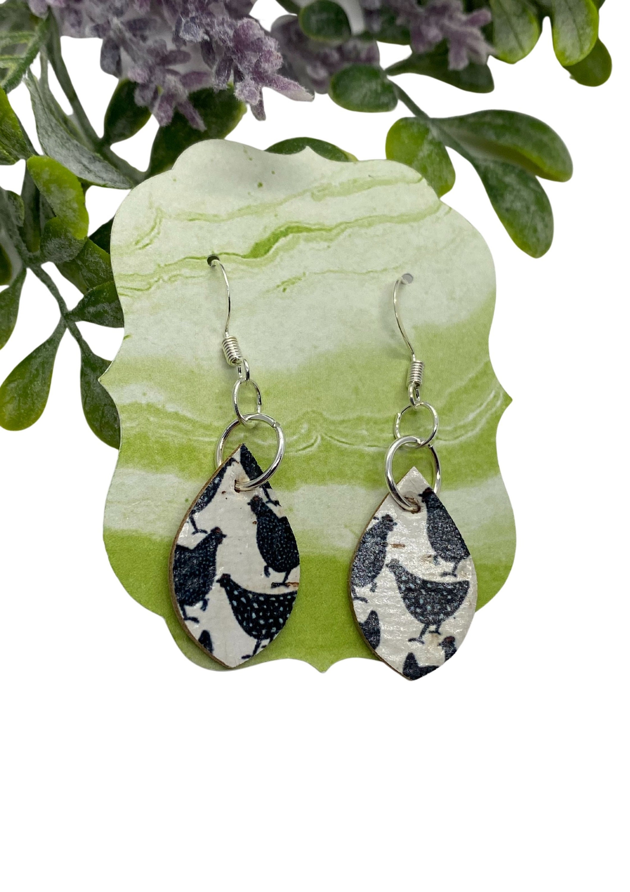 Chicken Leather Earrings| Genuine Leather Earrings - Etsy UK