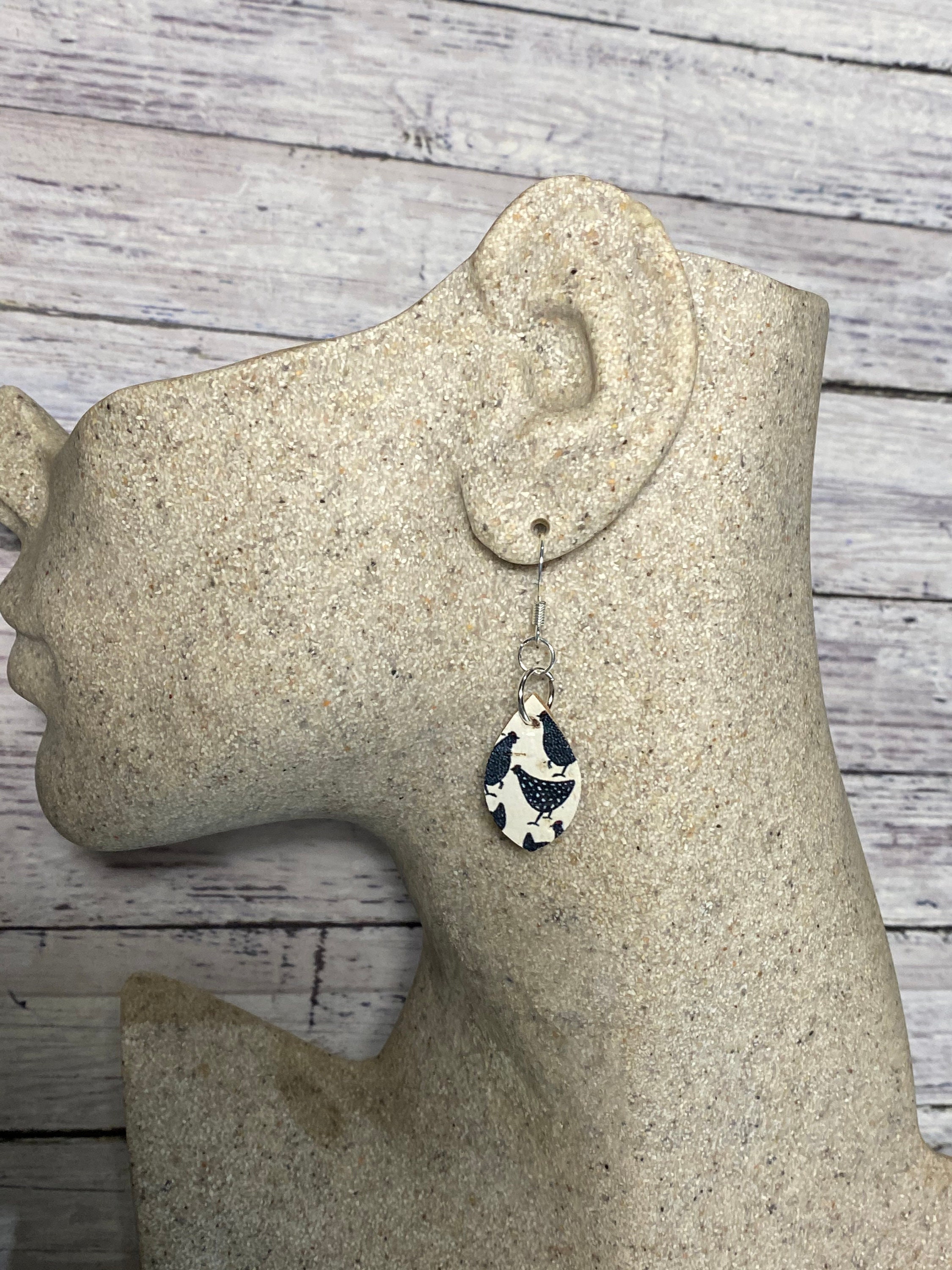 Chicken Leather Earrings Genuine Leather Earrings - Etsy UK