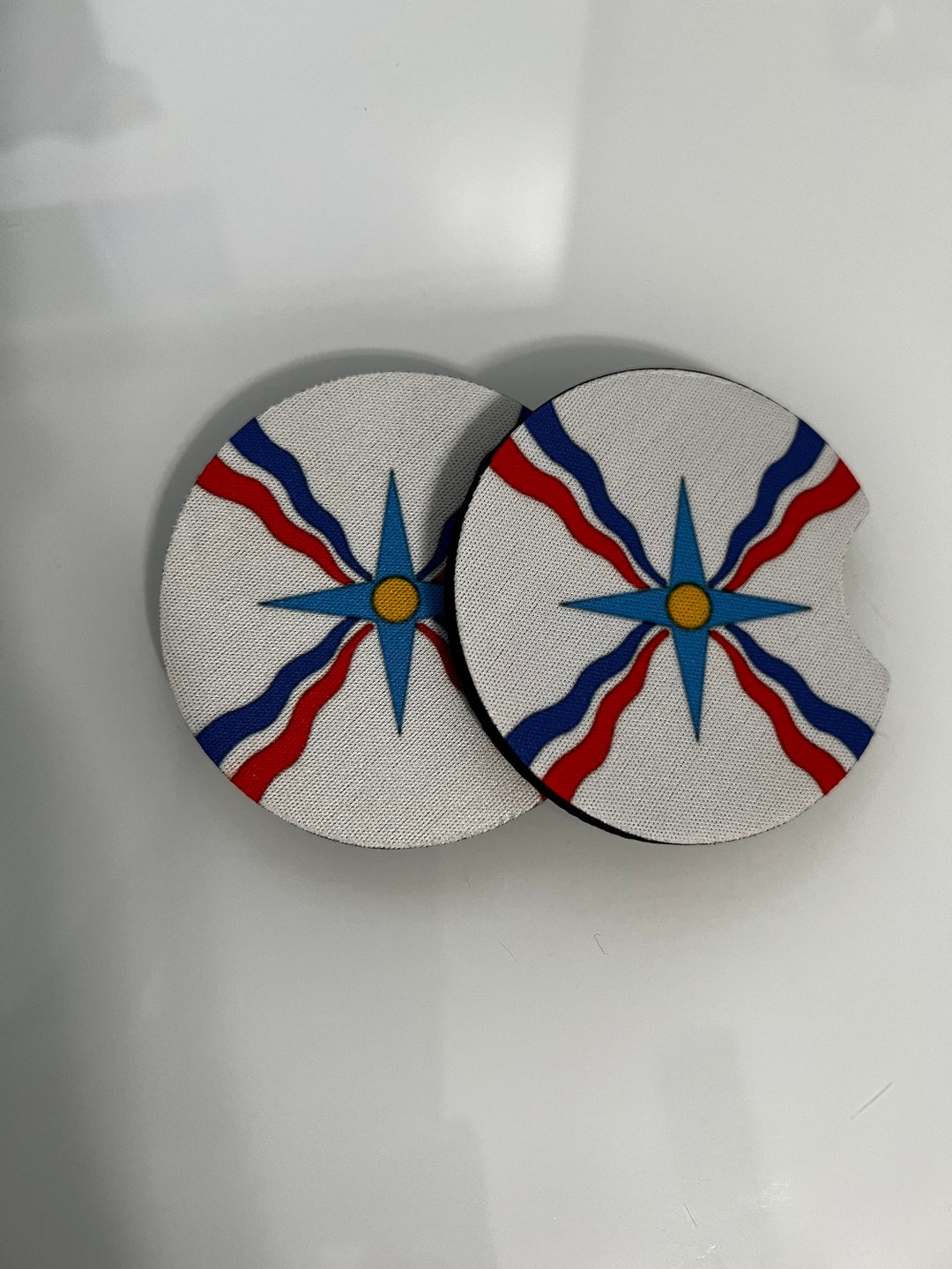 Assyrian Flag Car Cup Holder Coaster, Car Coaster, Cup Holder Coaster ...