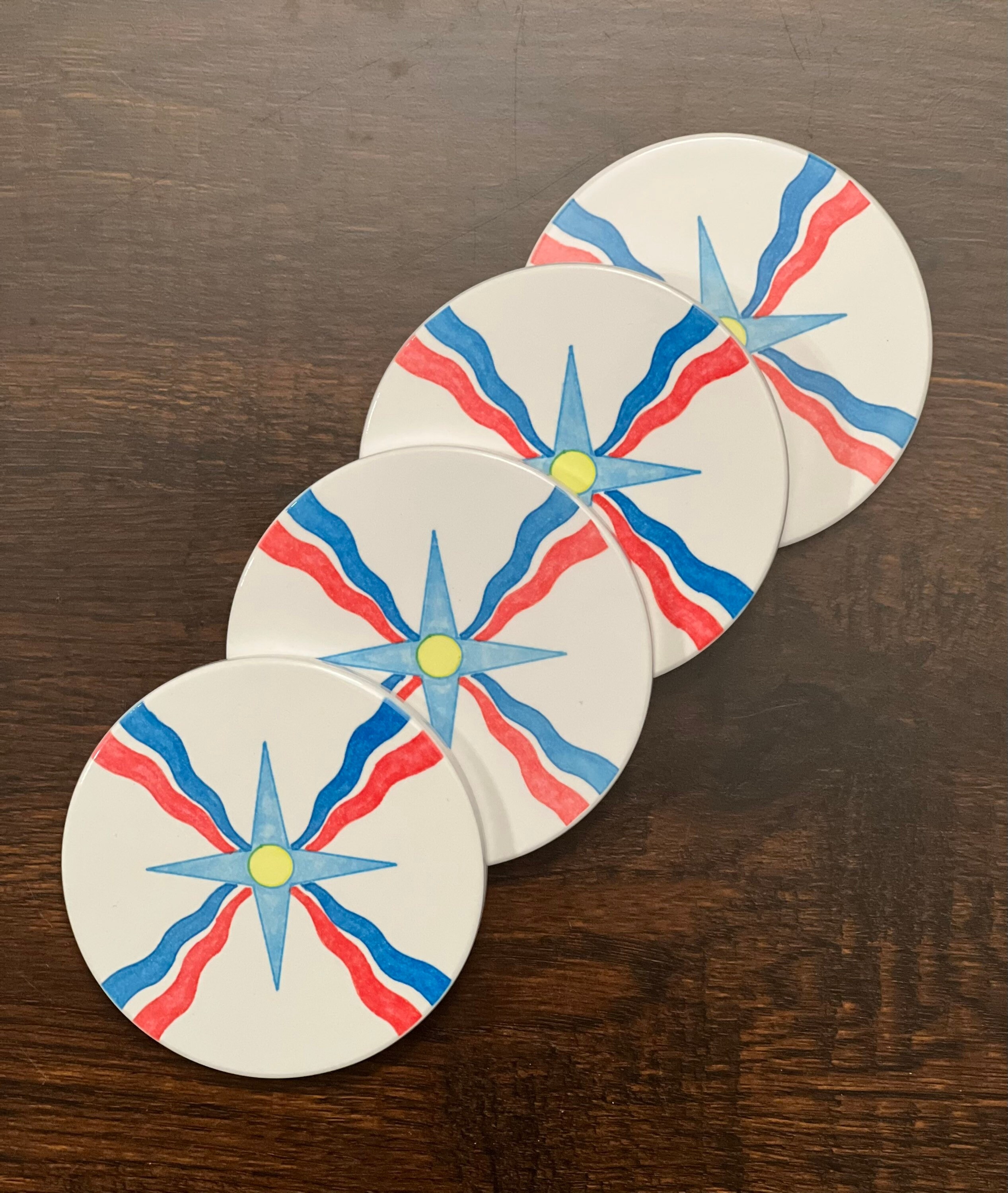 Assyrian Flag Ceramic Coasters, Set of 4 Coasters, Coffee Table ...