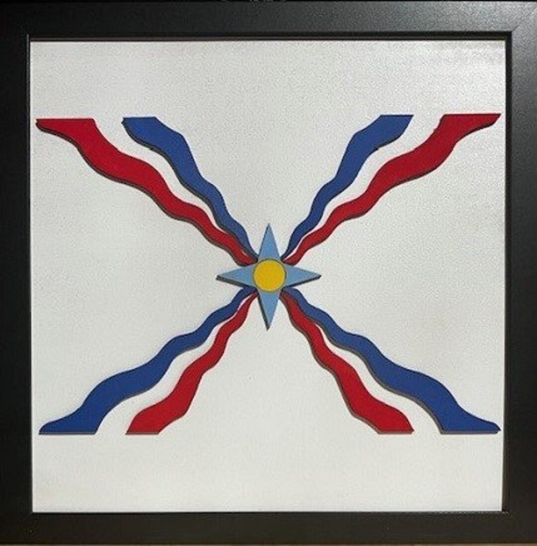 Wooden Assyrian Flag Wall Decor, Personalized Wooden Assyrian Flag Wall ...