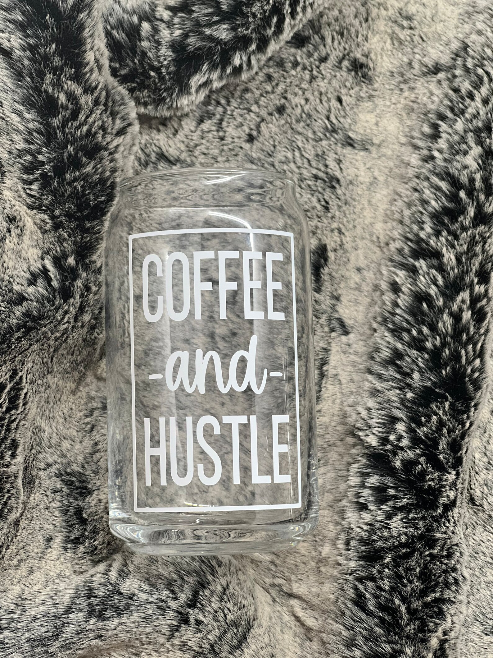 Coffee and Hustle Beer Can Glass, Iced Coffee Tumbler - Etsy