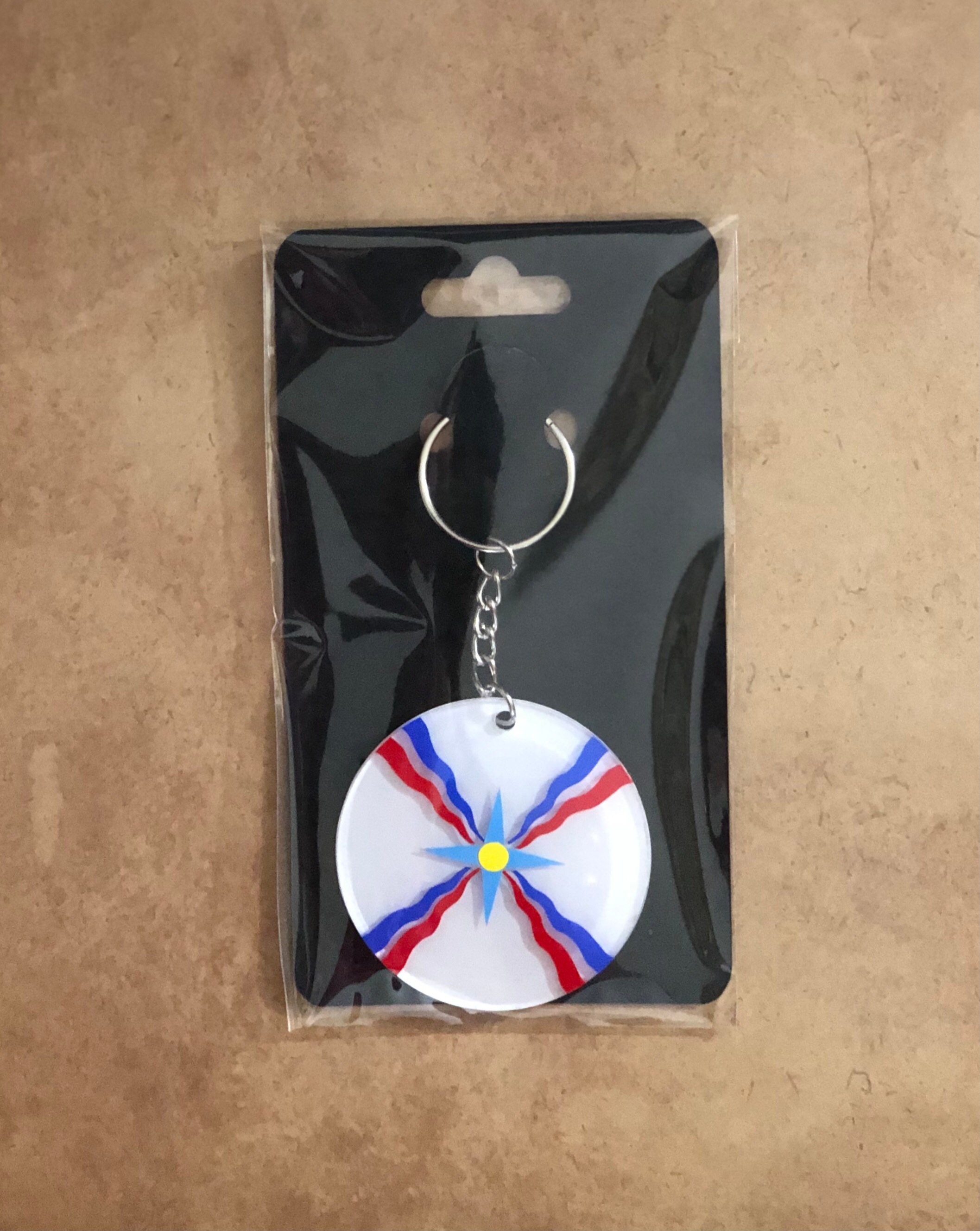 Assyrian Flag Keychain, Assyrian Flag, Assyrian Pride, Keyring, Gift ...