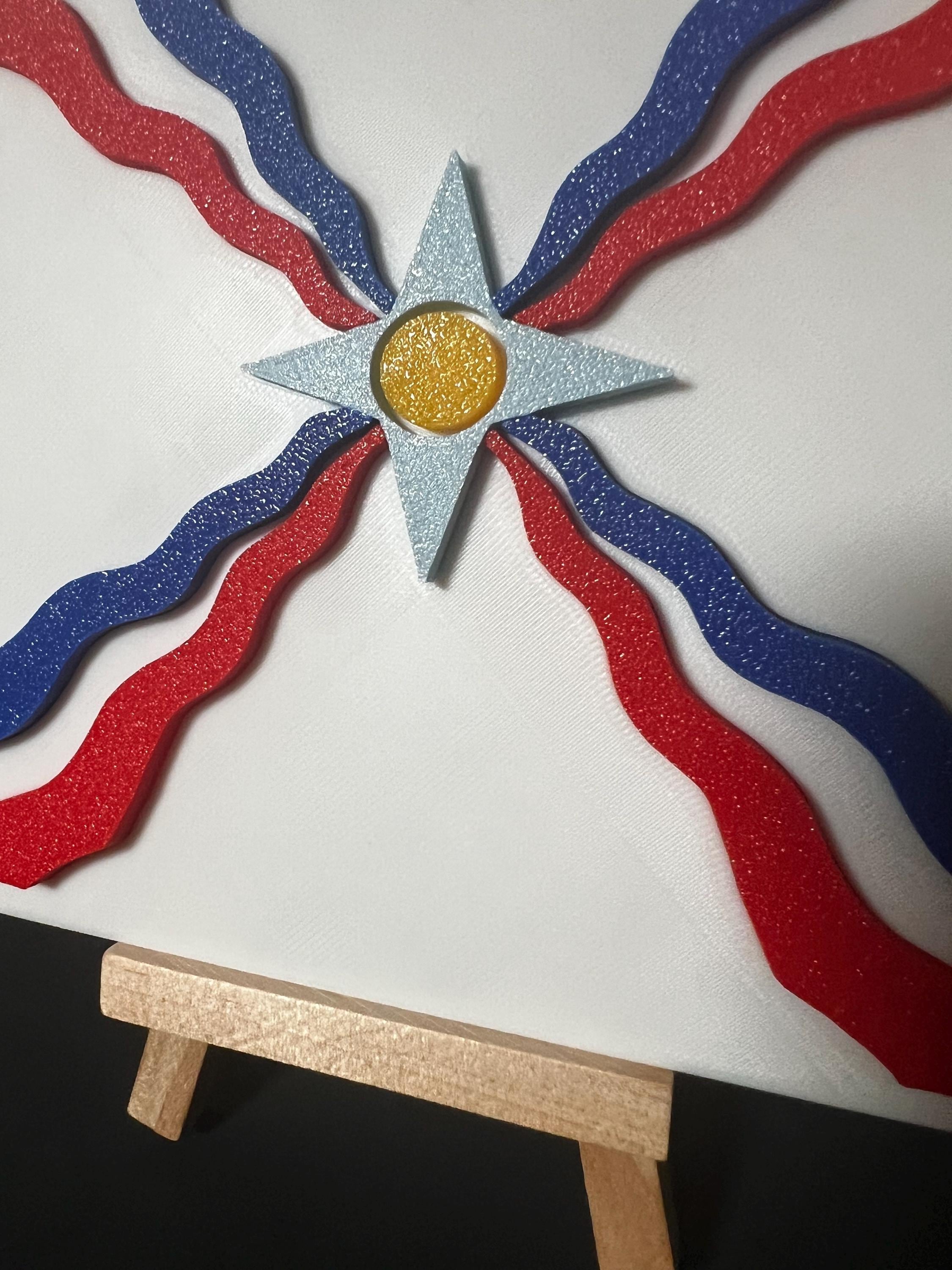 3D Printed Assyrian Flag, Desk Decor, Assyrian Pride, Wall Decor, Assyrian Flags With Easel ...