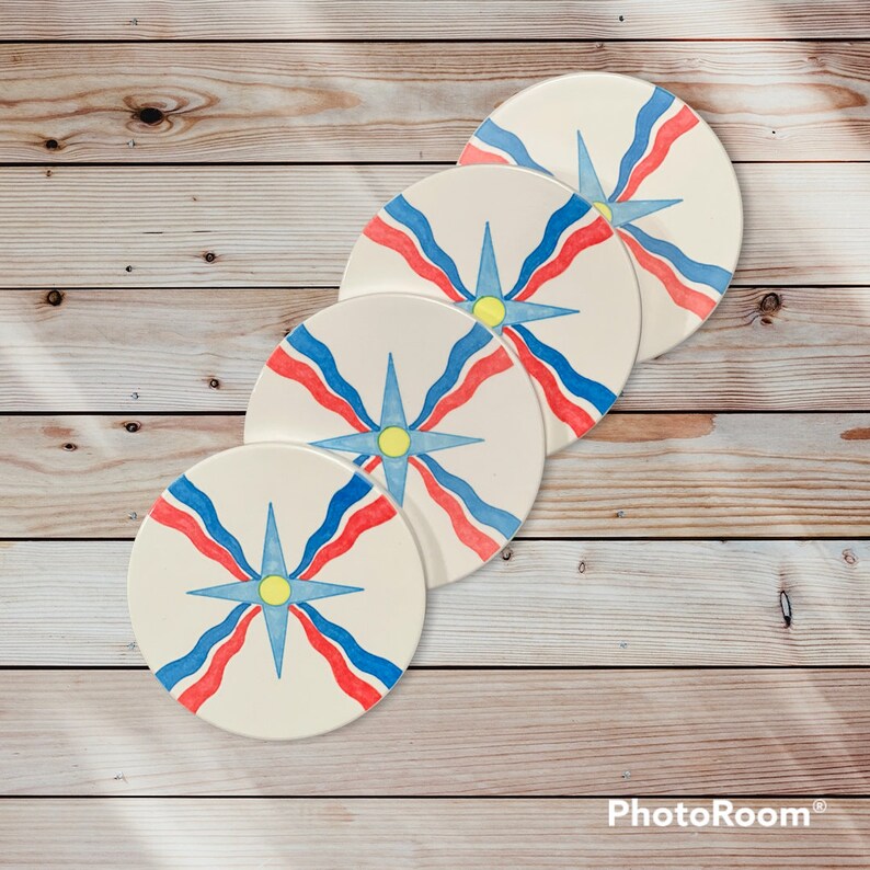 Assyrian Flag Ceramic Coasters, Set of 4 Coasters, Coffee Table ...