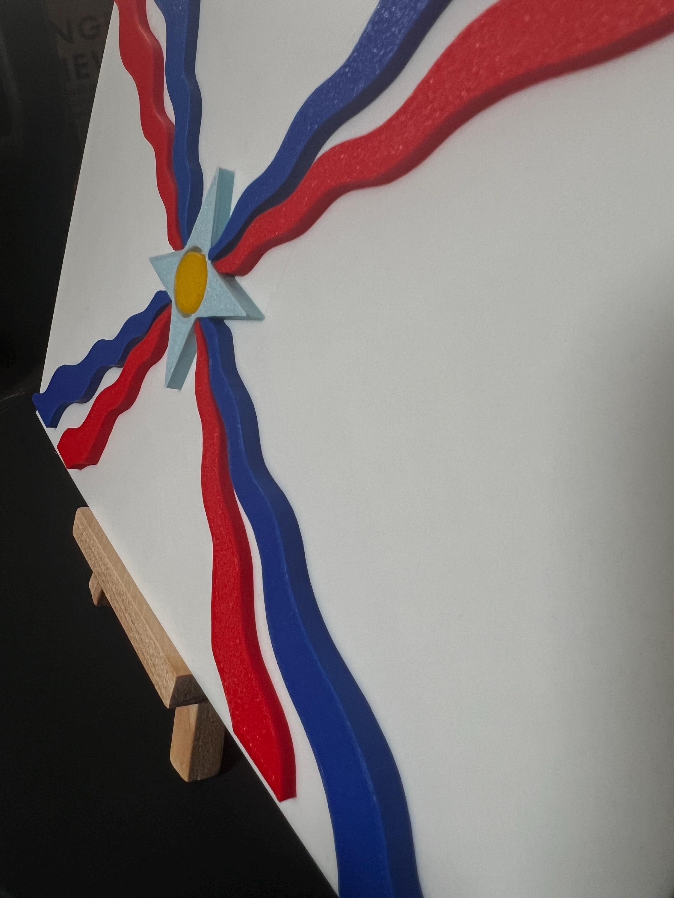 3D Printed Assyrian Flag, Desk Decor, Assyrian Pride, Wall Decor, Assyrian Flags With Easel ...