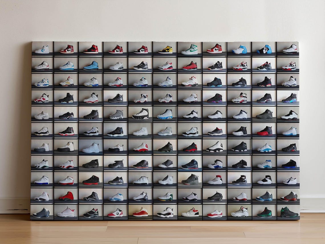 Sneakerhead Canvas Wall Art – Colorful Shoe Shelf Display With Iconic ...