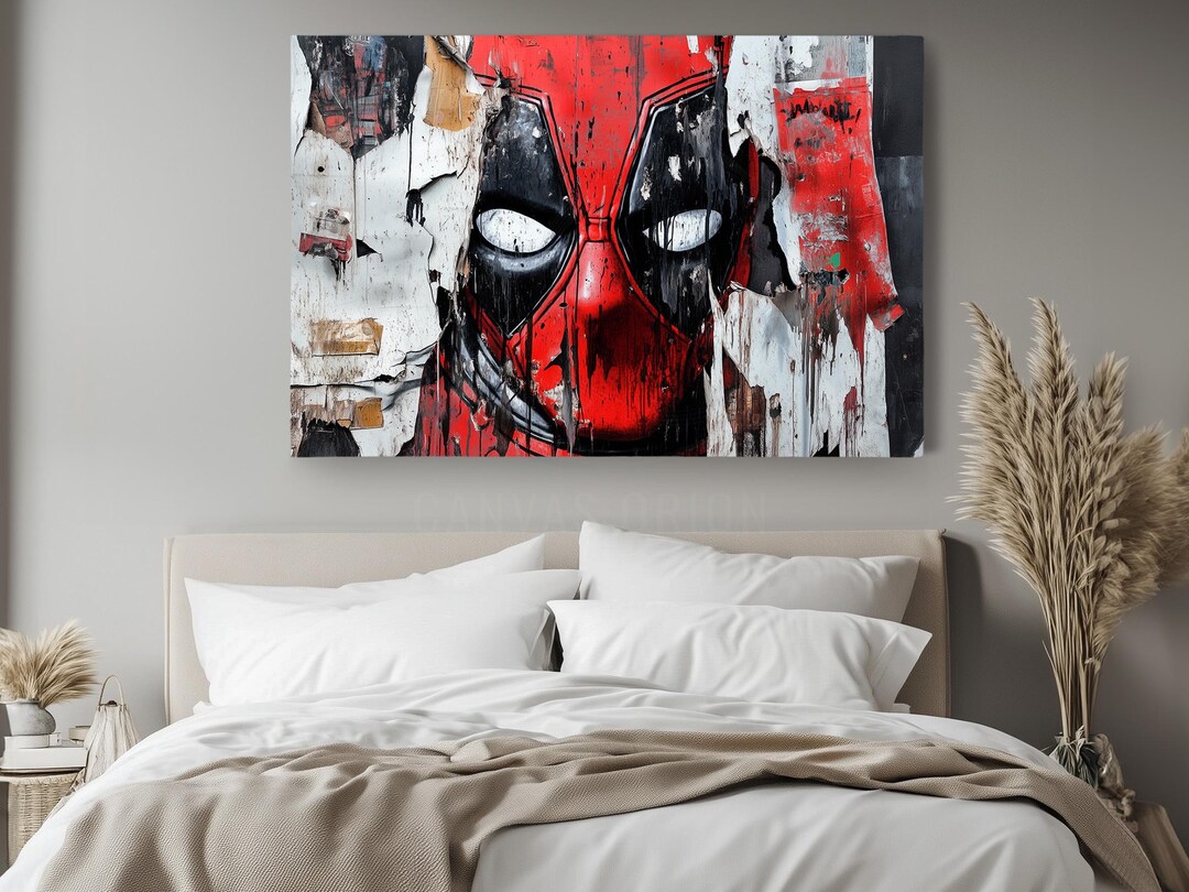 Deadpool Graffiti Ready to Hang Canvas Art, Deadpool Canvas Wall Art ...